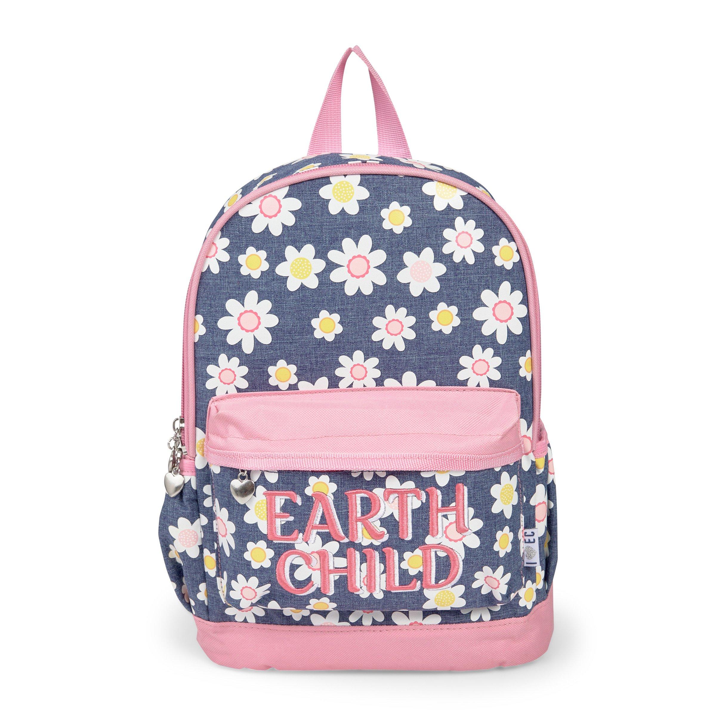 Girls Pink Floral Denim Backpack (3183361) | Earthchild