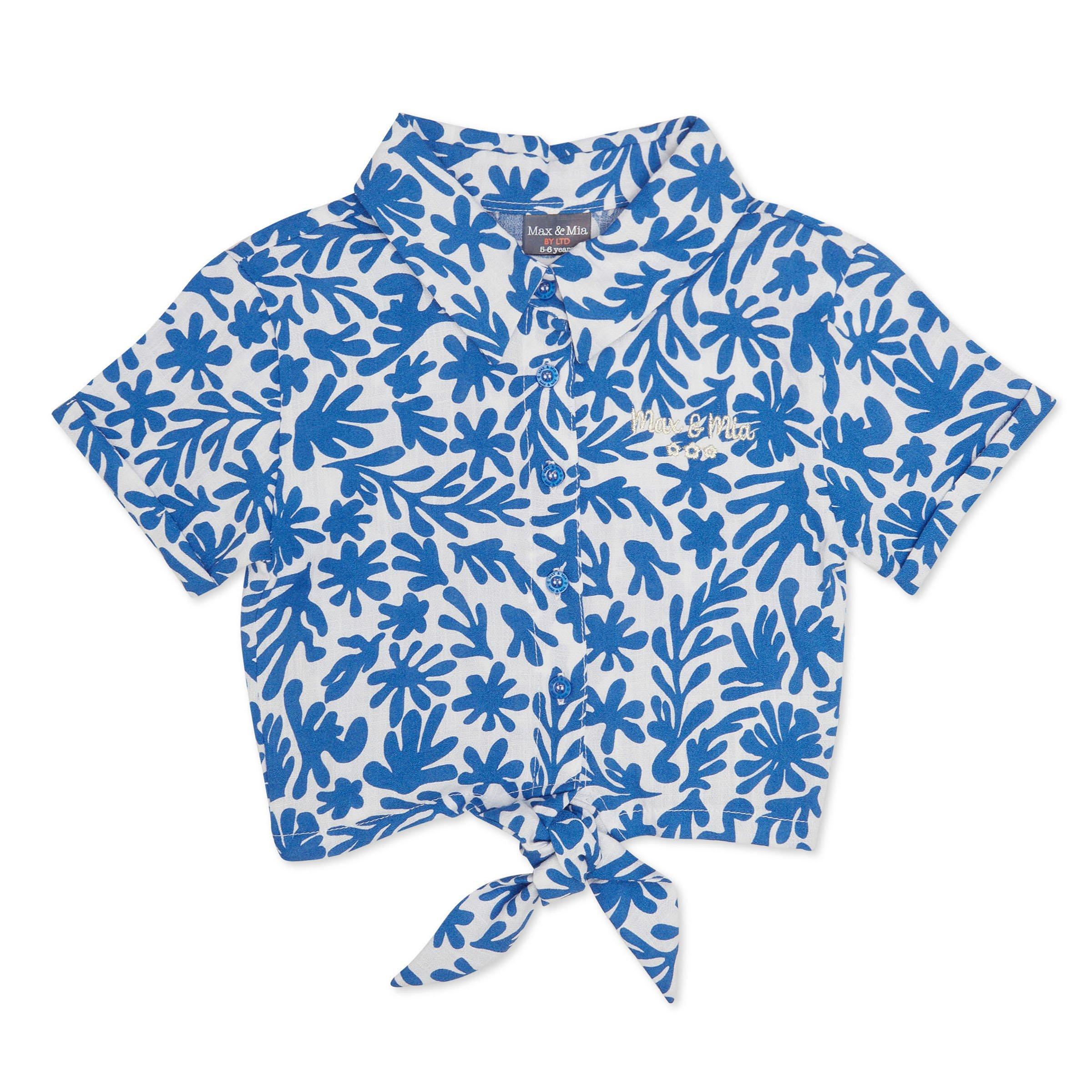 Kid Girls Blue Abstract Print Blouse (3183648) | Max & Mia