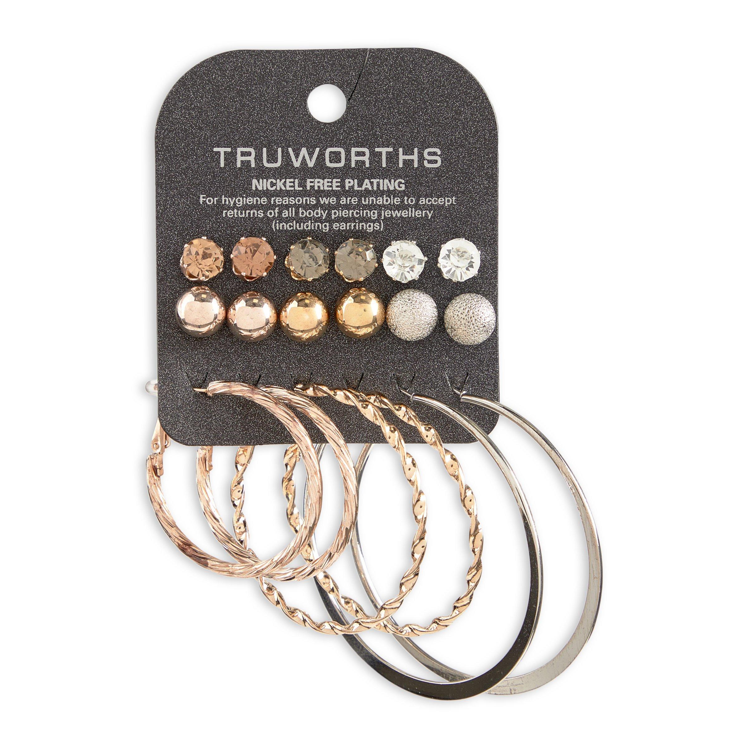 9-pack Stud and Hoop Earrings (3183763) | Truworths