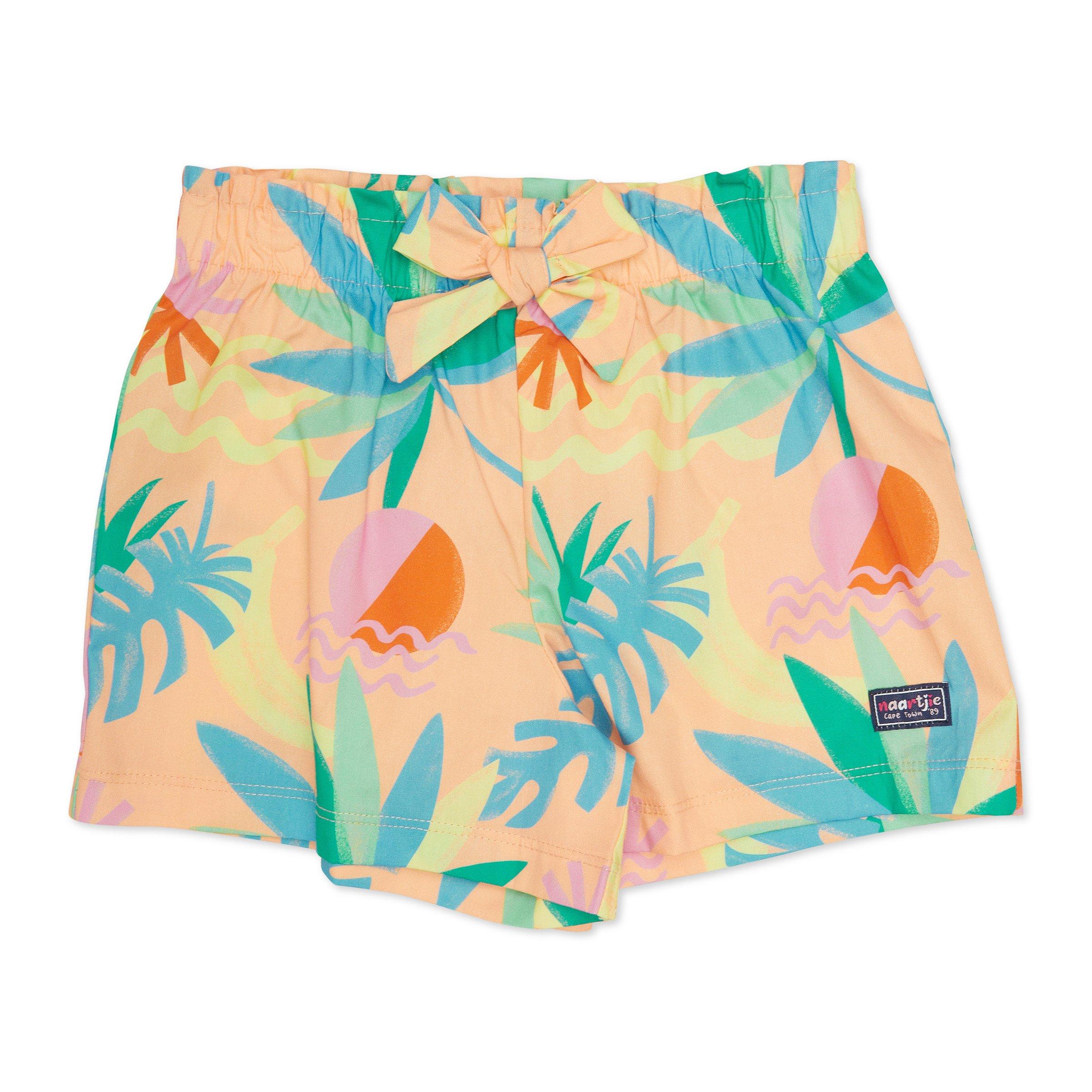 Kid Girls Orange Leaf Print Shorts (3183816) | Naartjie