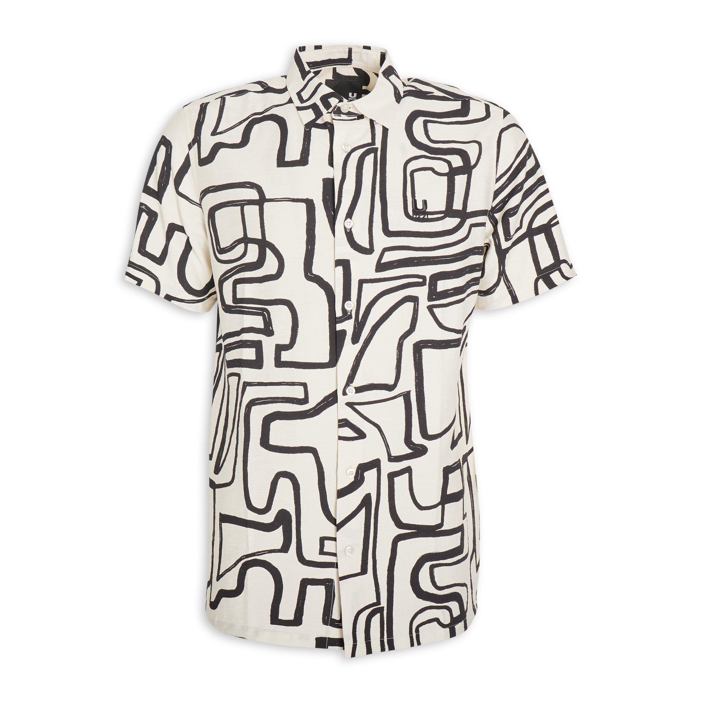 Black Abstract Print Shirt (3183833) | UZZI