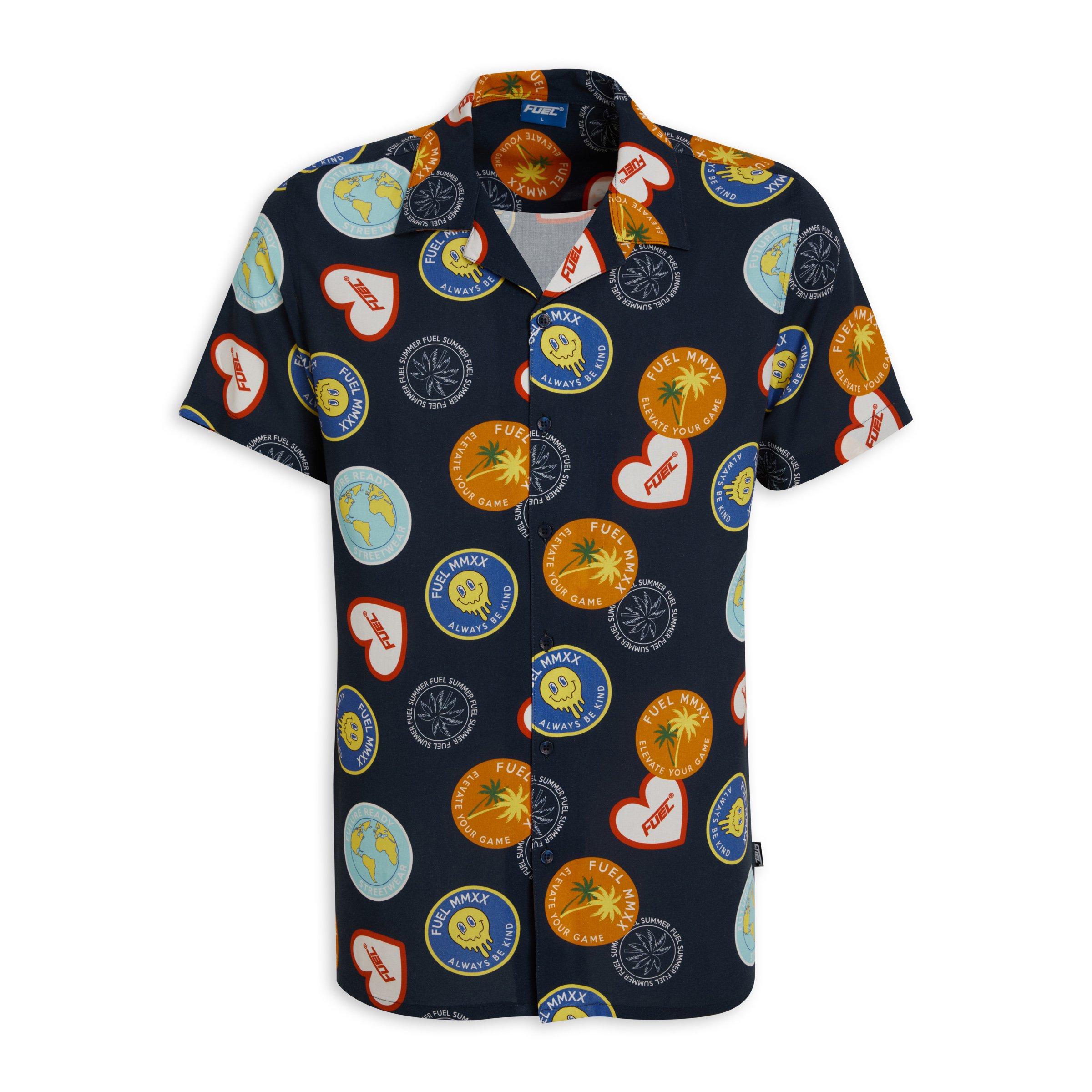 Navy Printed Shirt (3183909) | Fuel