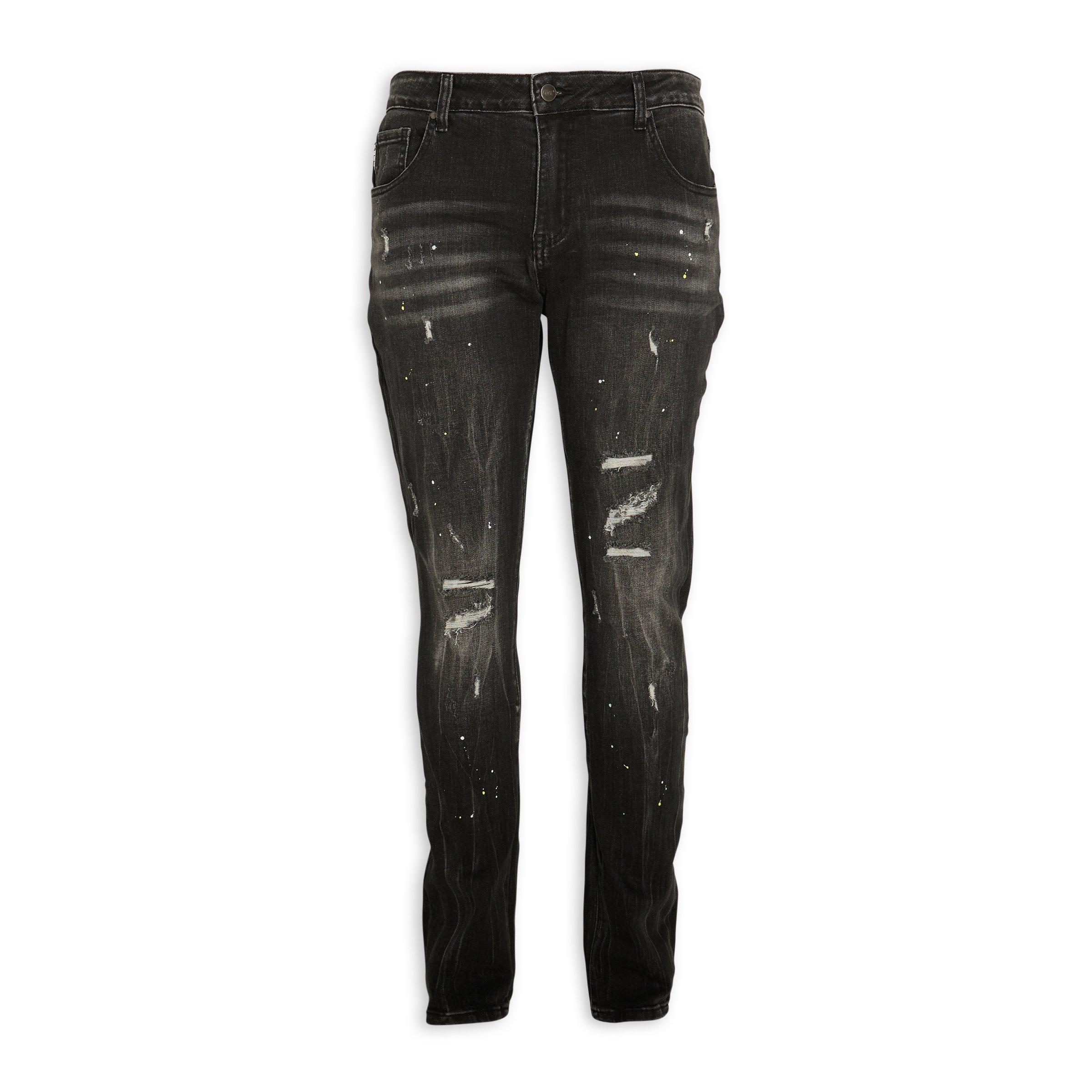 Grey Paint Splatter Skinny Jeans (3183948) | Fuel