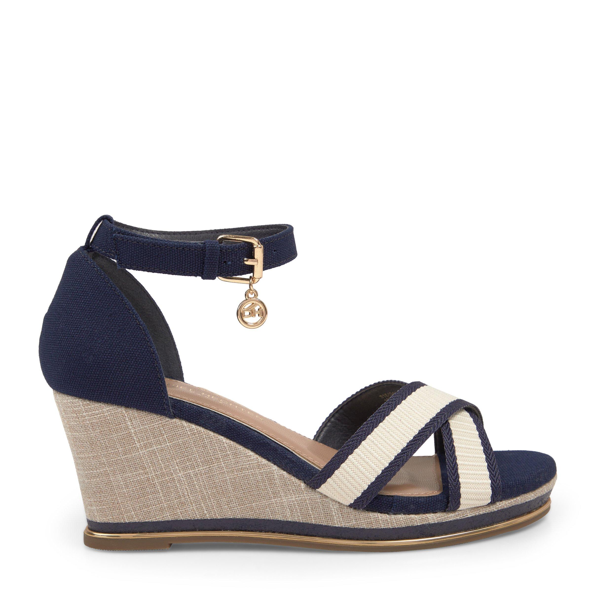 Navy Ankle Strap Wedge Heels (3184041) | Daniel Hechter