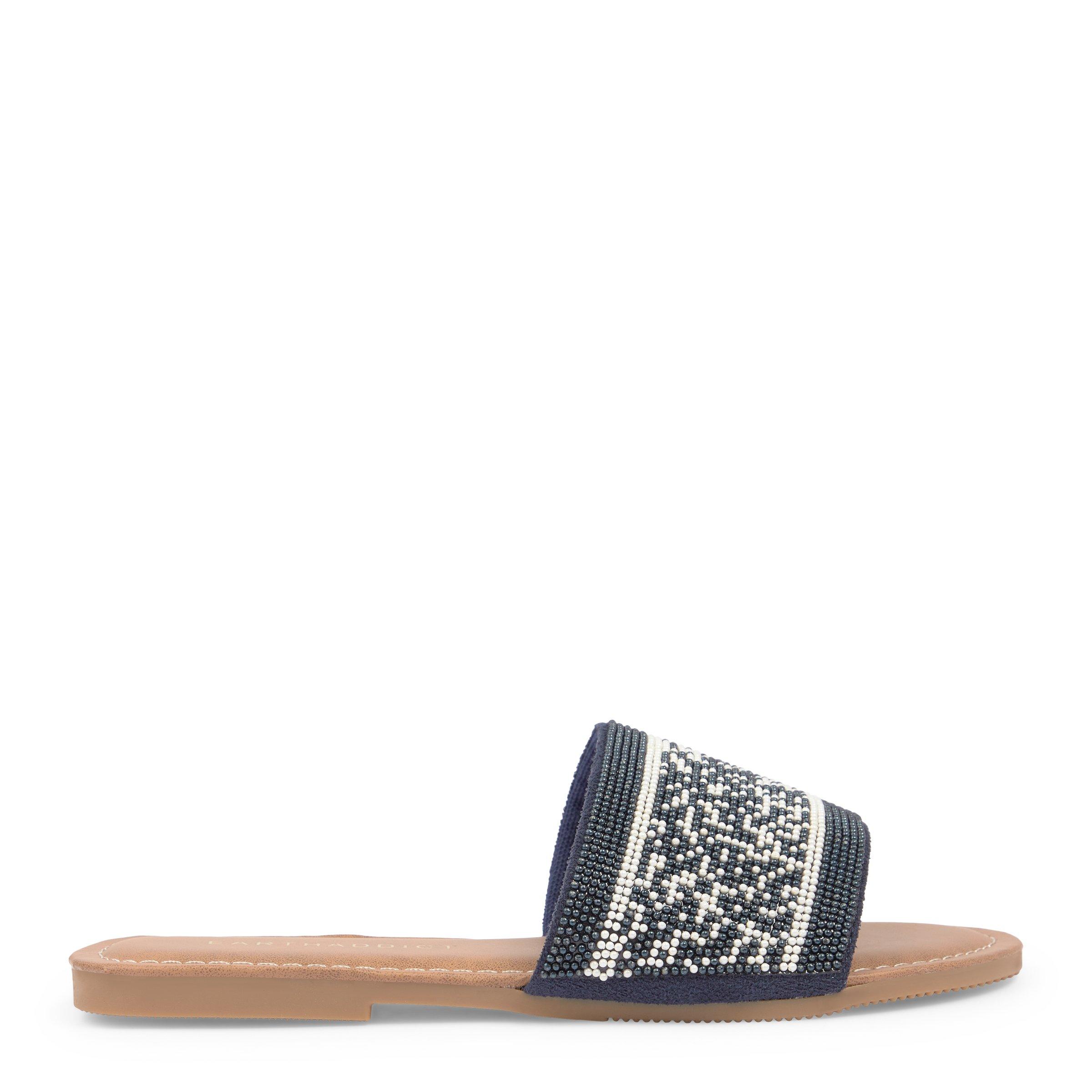 Navy and White Beaded Sandals (3184272) | Earthaddict