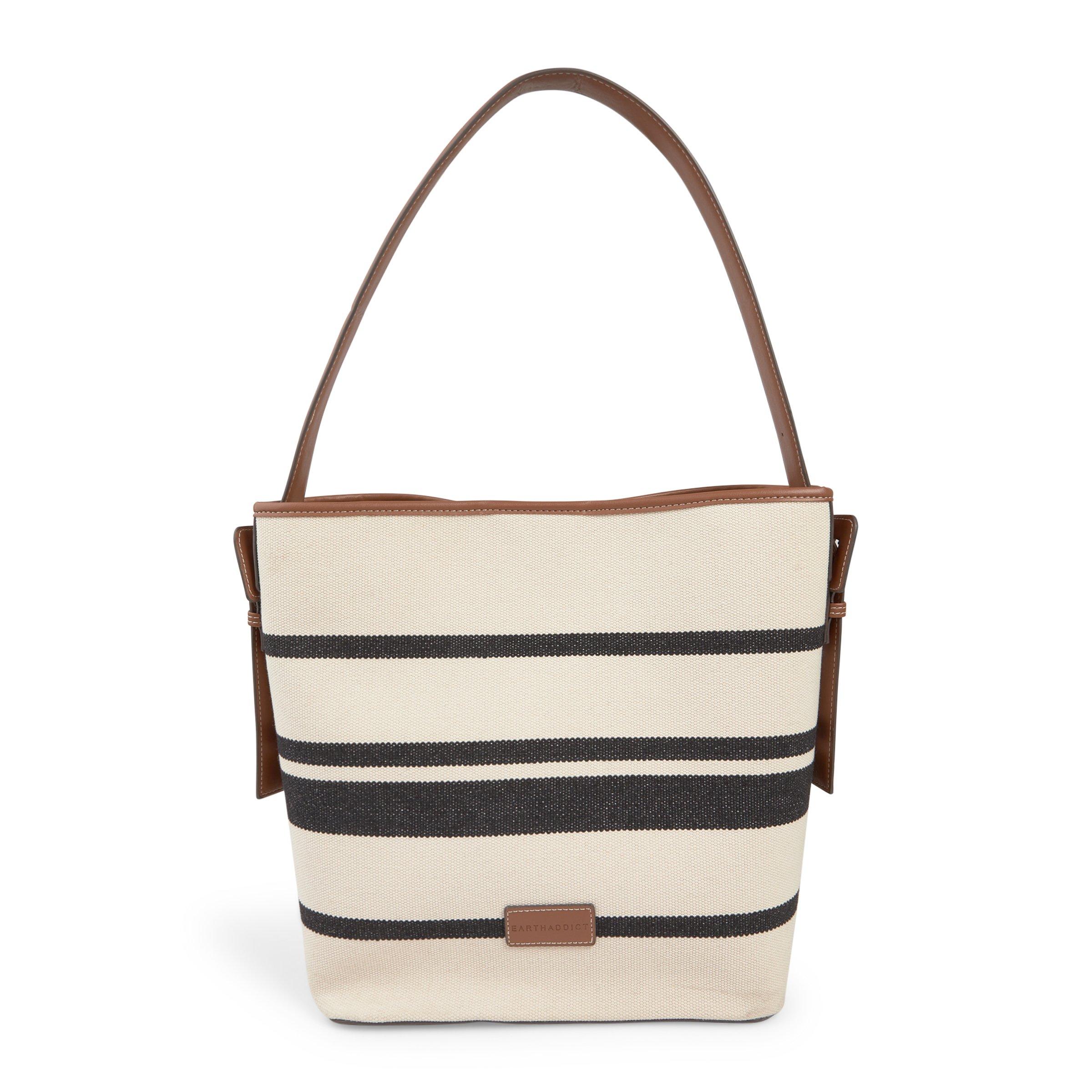 Beige Striped Bucket Bag (3184497) | Earthaddict