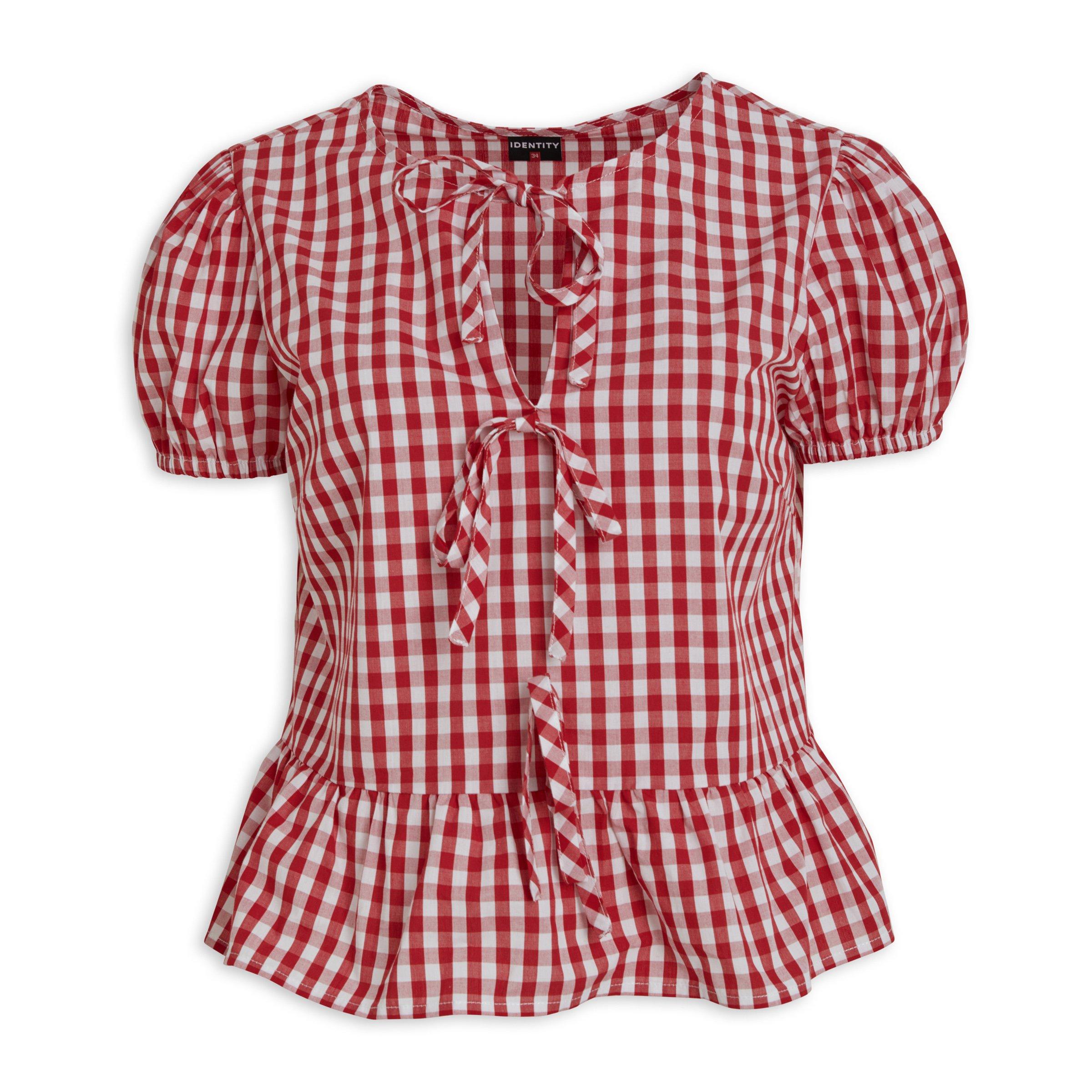 Red Gingham Print Top (3184514) | Identity