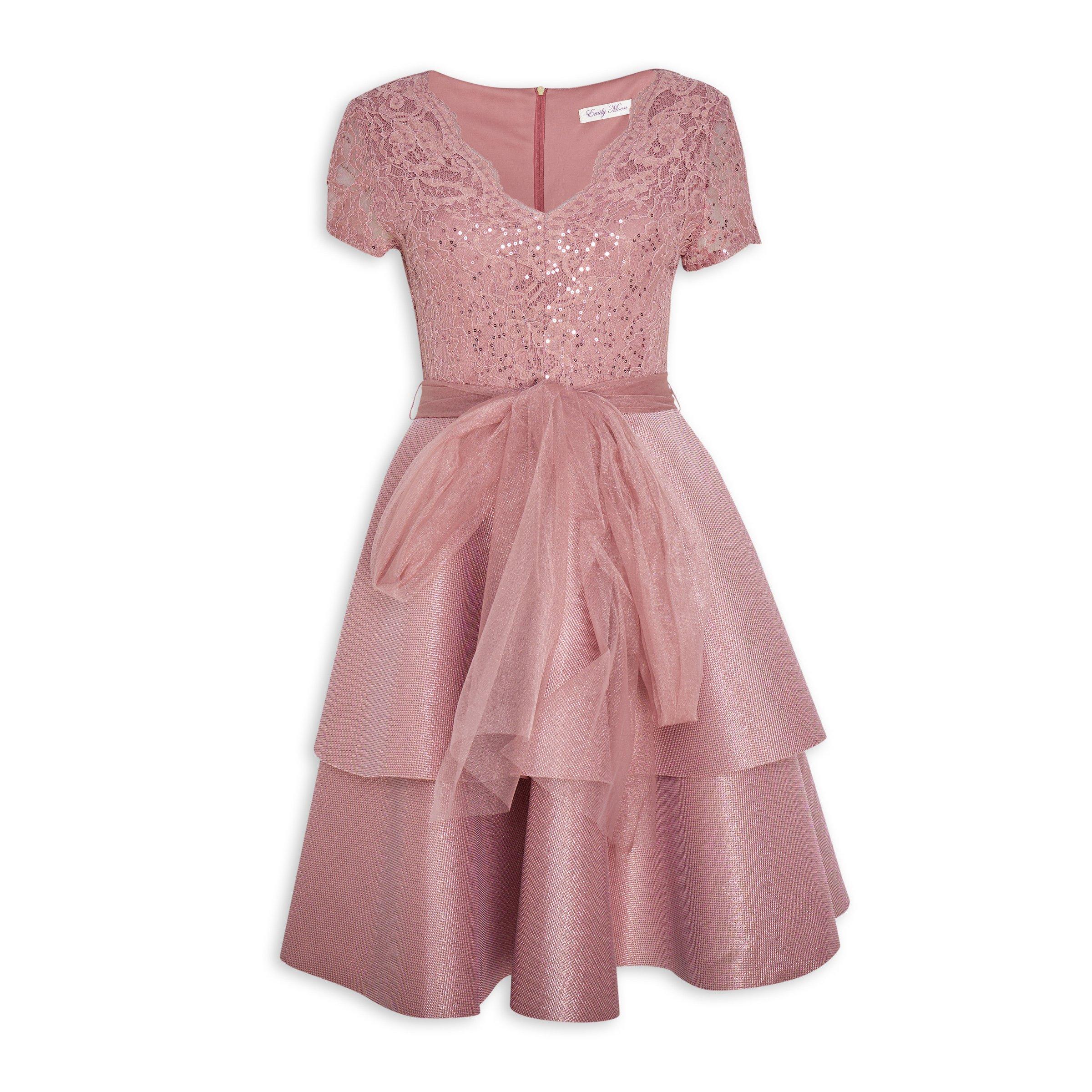 Pink Modette Dress with Lace Tie (3184606) | Emily Moon