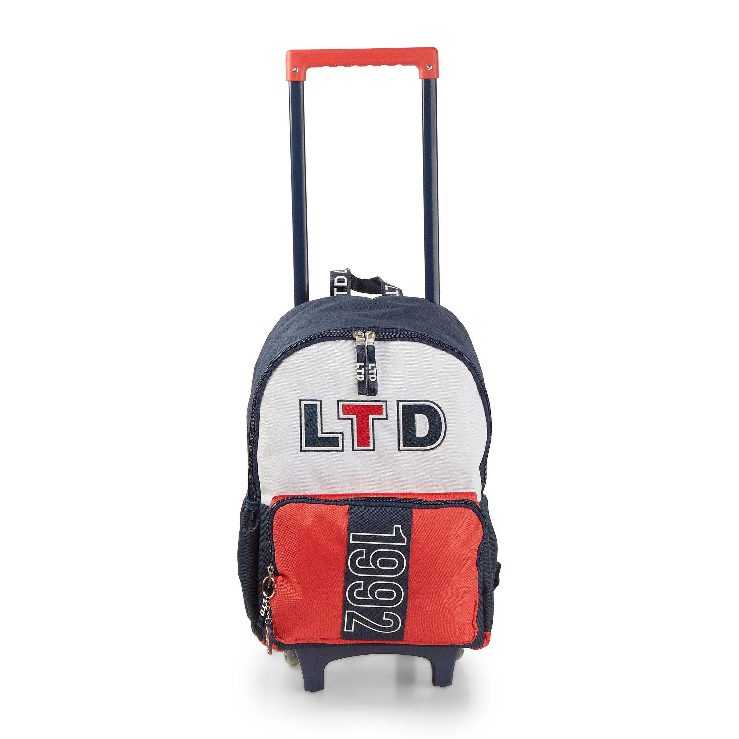 Boys Red Colourblocked Wheelie Backpack (3184768) | LTD Kids