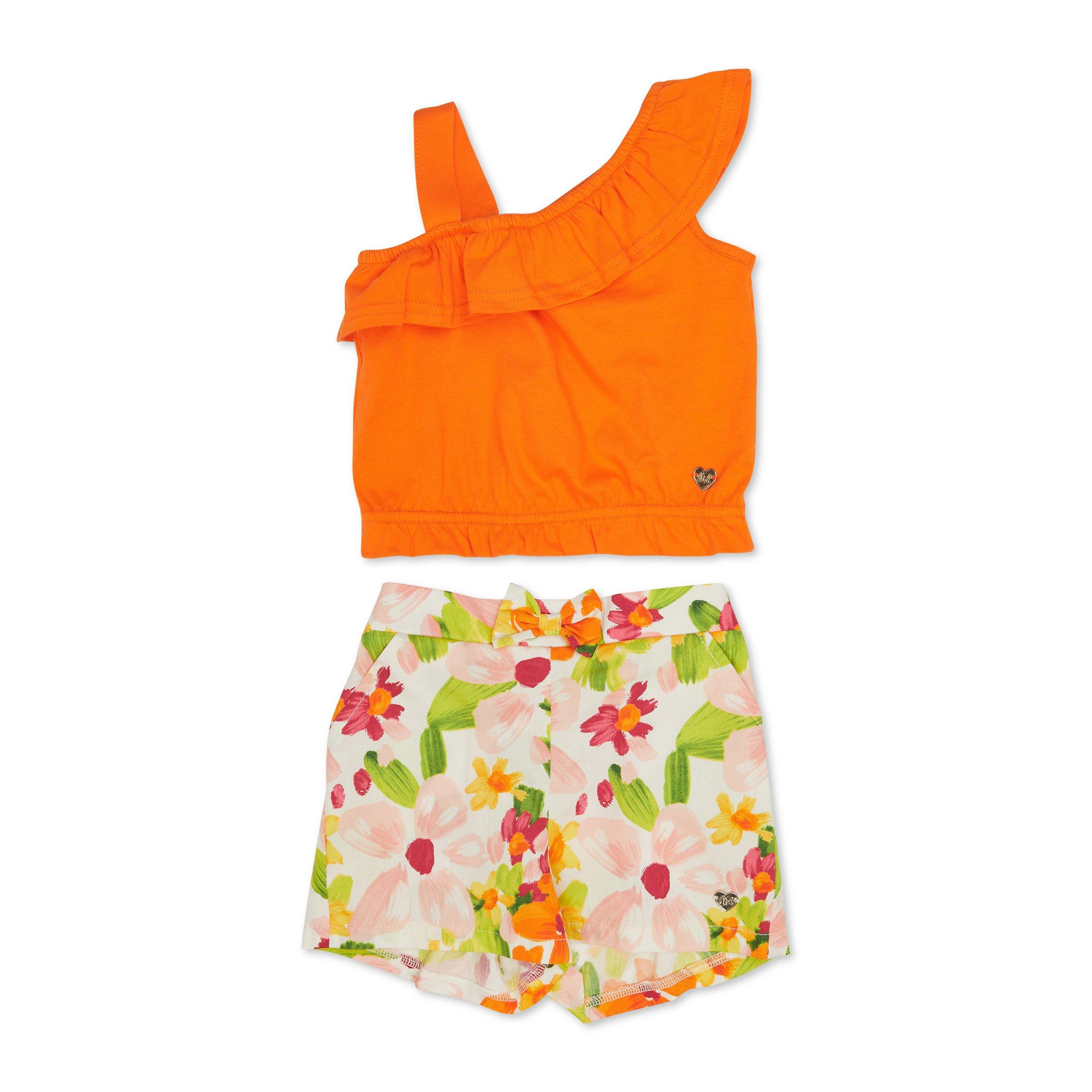 Baby Girls Orange Top and Shorts Set (3184775) | LTD Kids
