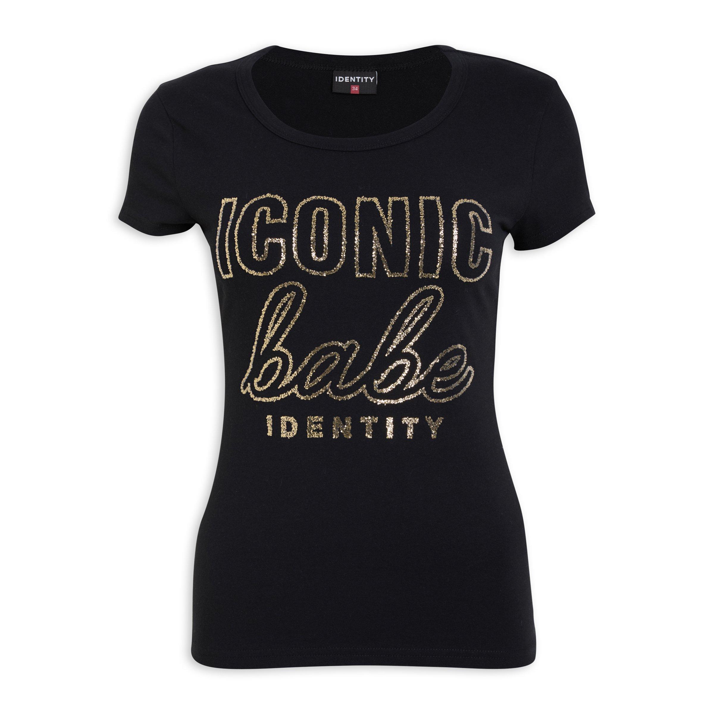 Black Branded Fitted T-shirt (3184811) | Identity