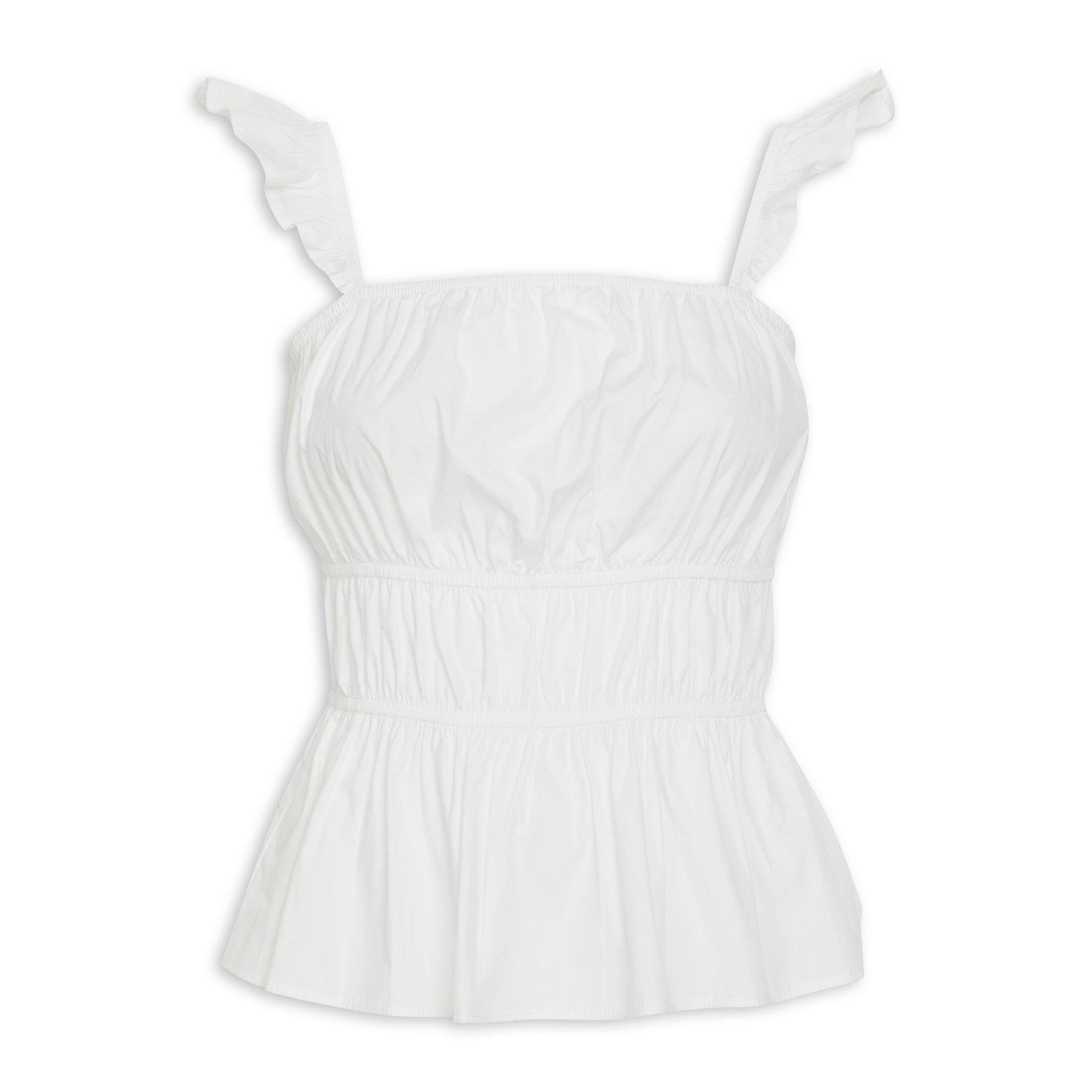 White Flutter Sleeves Top (3184905) | Inwear