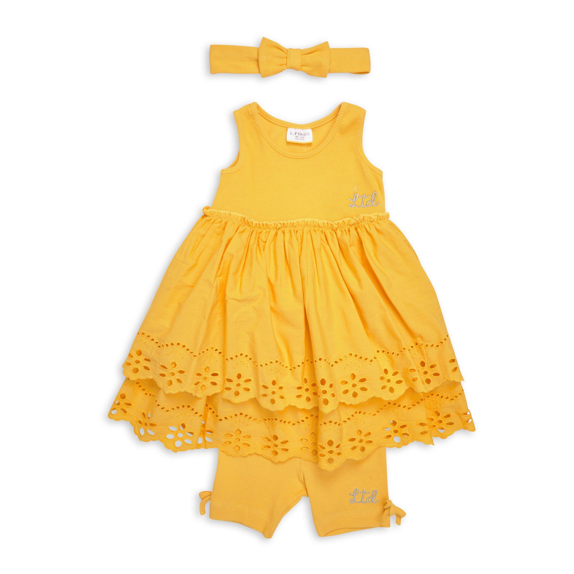 Baby Girls Yellow Dress and Leggings Set (3185077) | LTD Kids