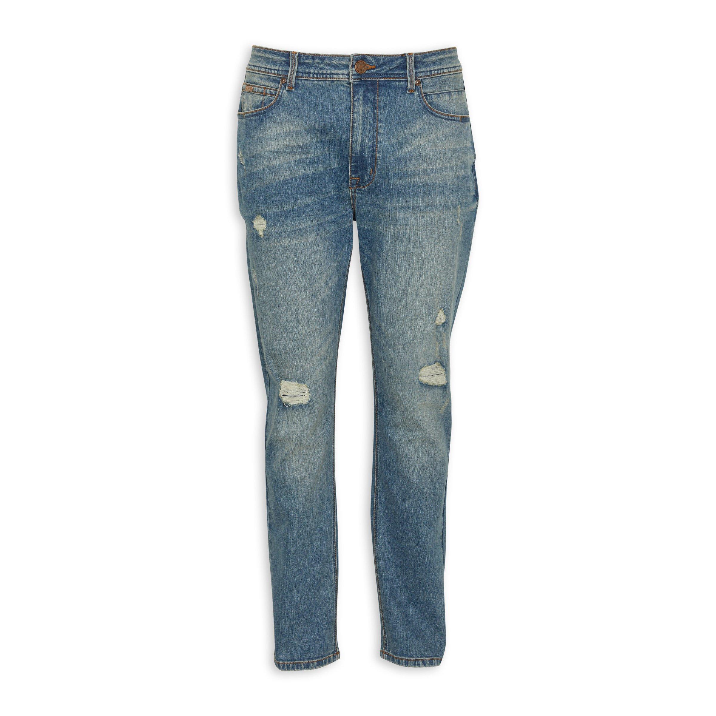 Indigo Ripped Straight Leg Jeans (3185199) | Hemisphere