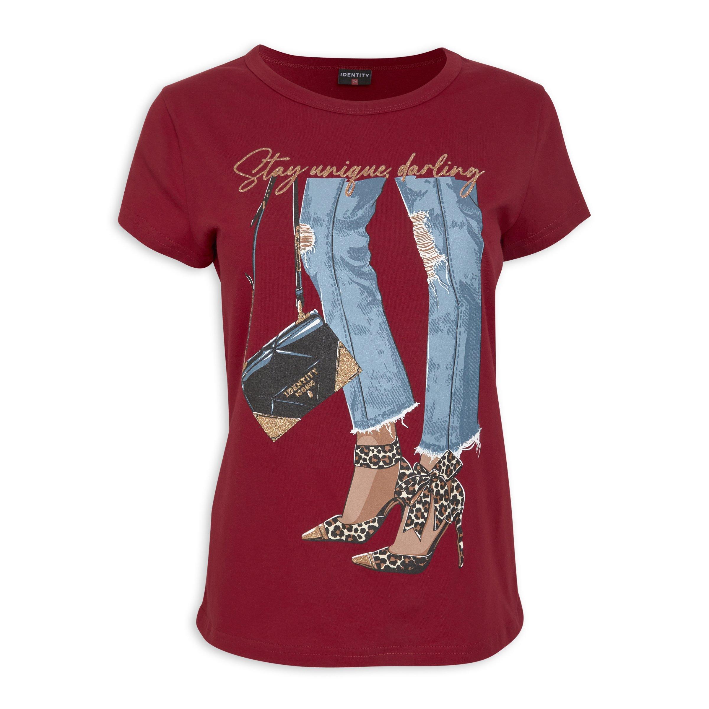 Maroon Graphic T-shirt (3185317) | Identity
