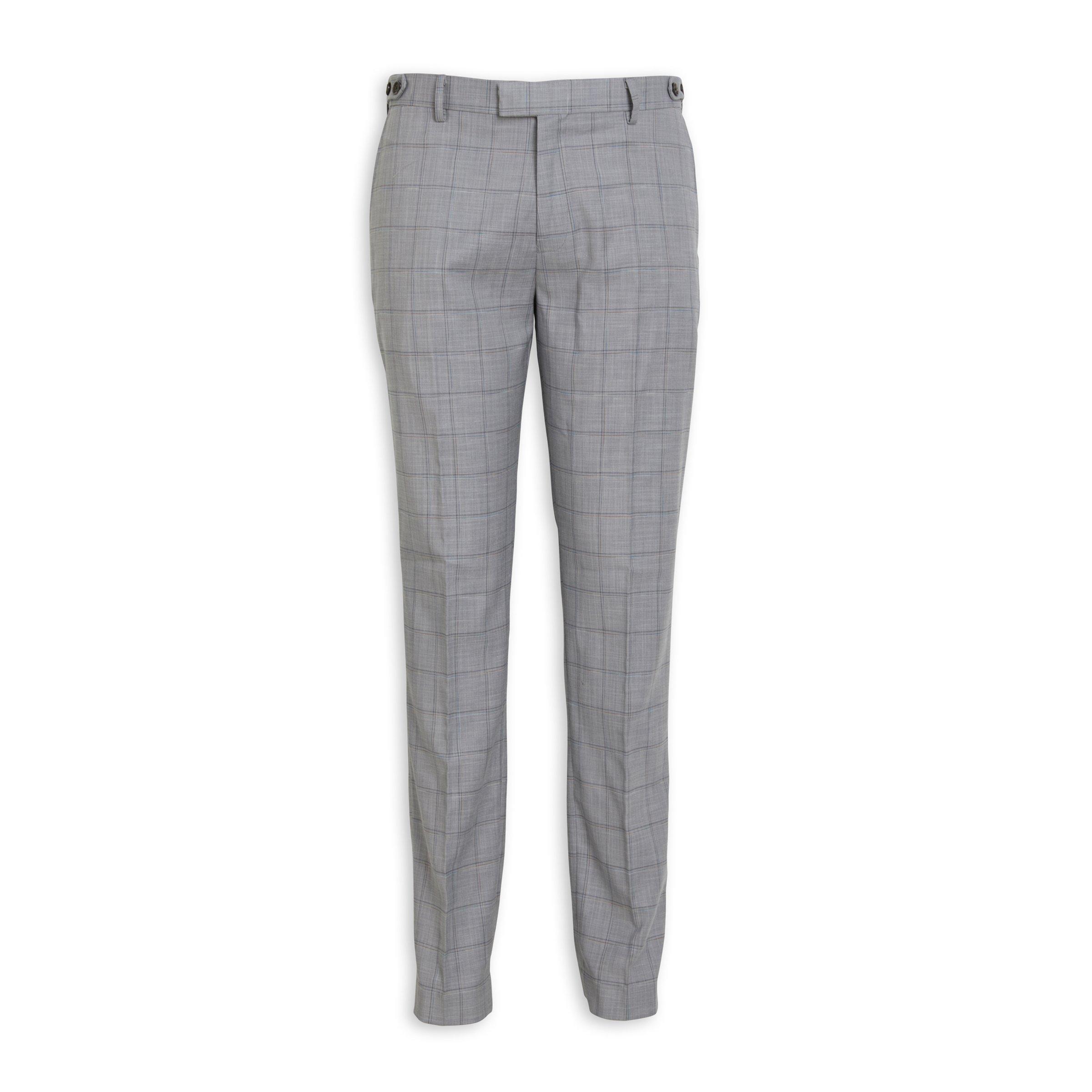 Grey Check Slim Leg Pants (3185614) | Truworths Man