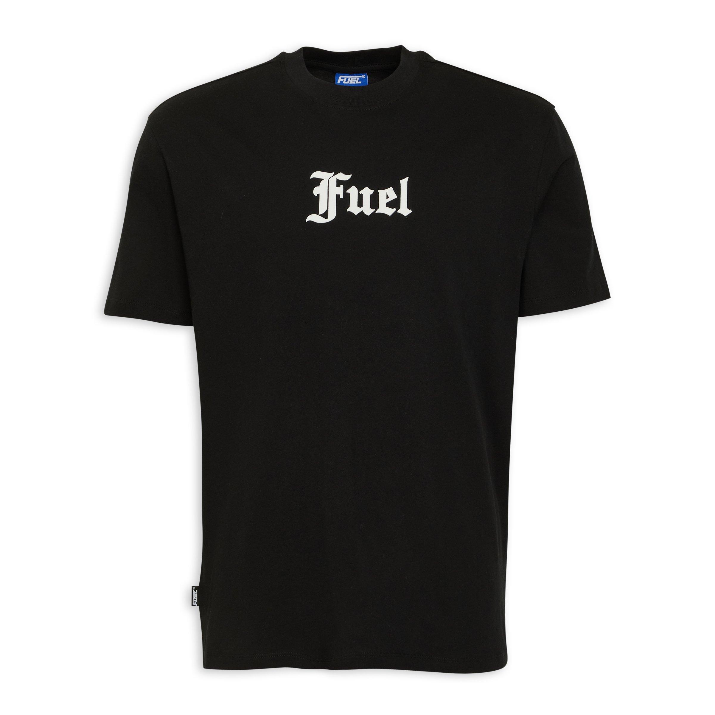 Black Back and Front Print T-shirt (3185677) | Fuel
