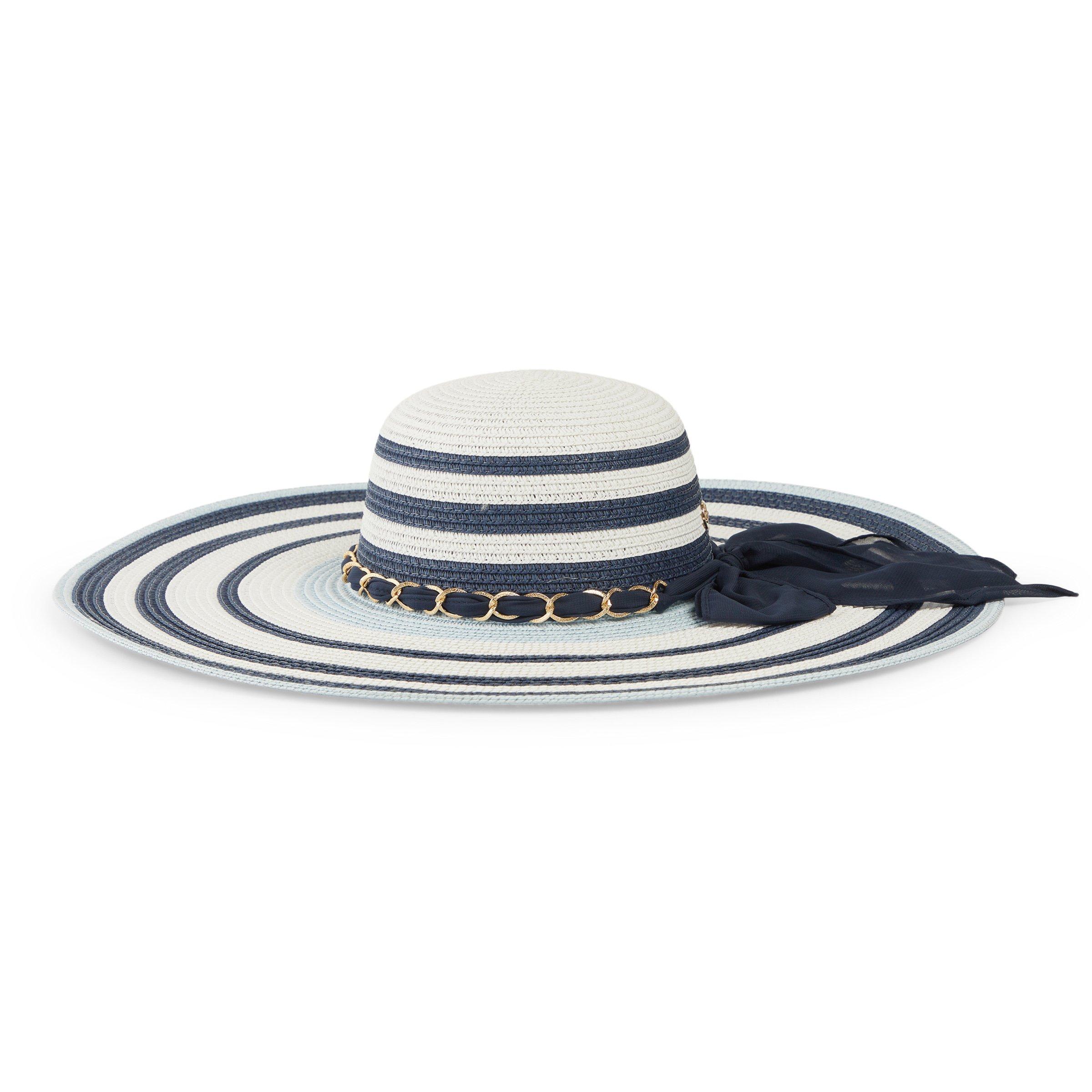 Navy and White Striped Floppy Hat (3185928) | Daniel Hechter