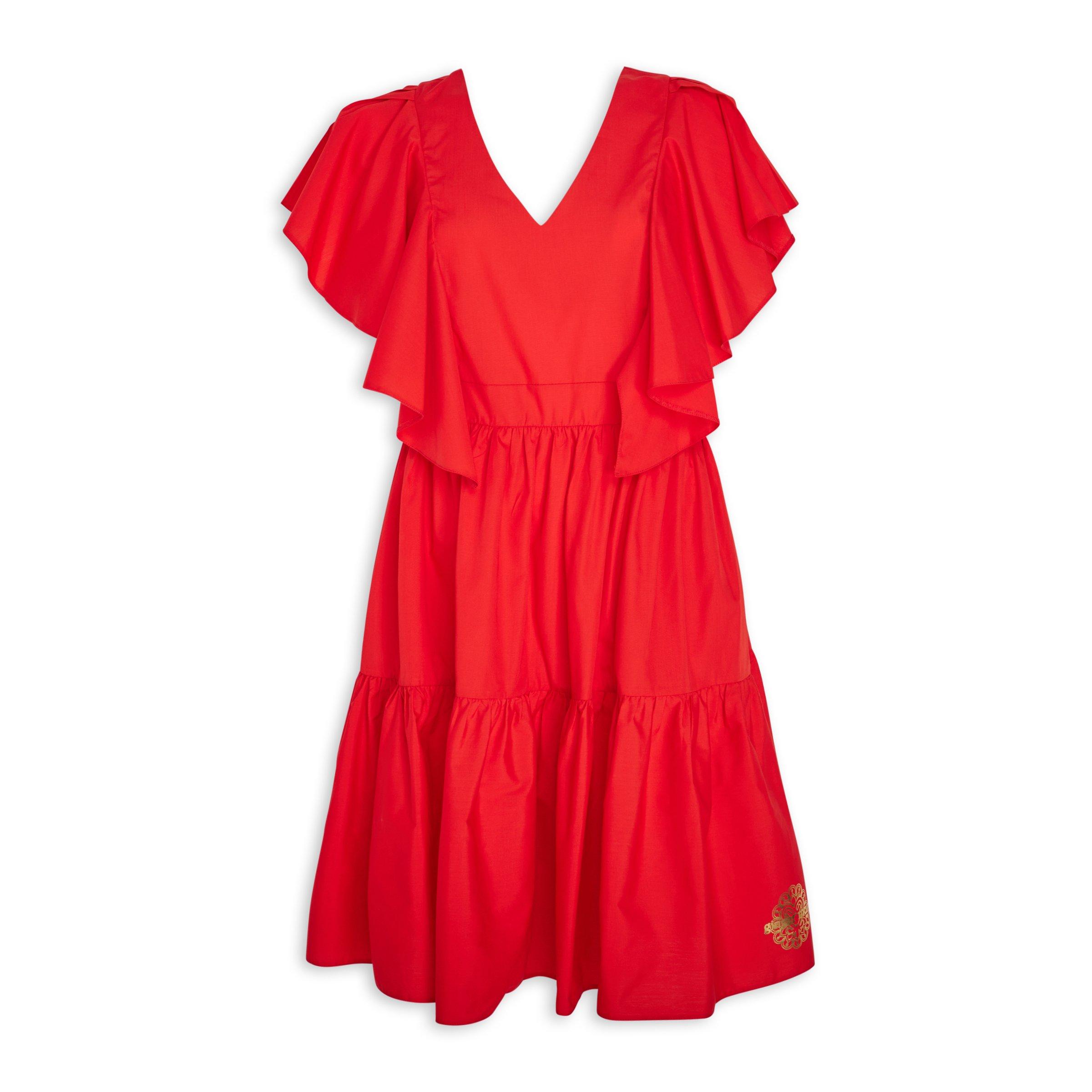 Dark Orange Tiered Dress (3186256) | Ginger Mary