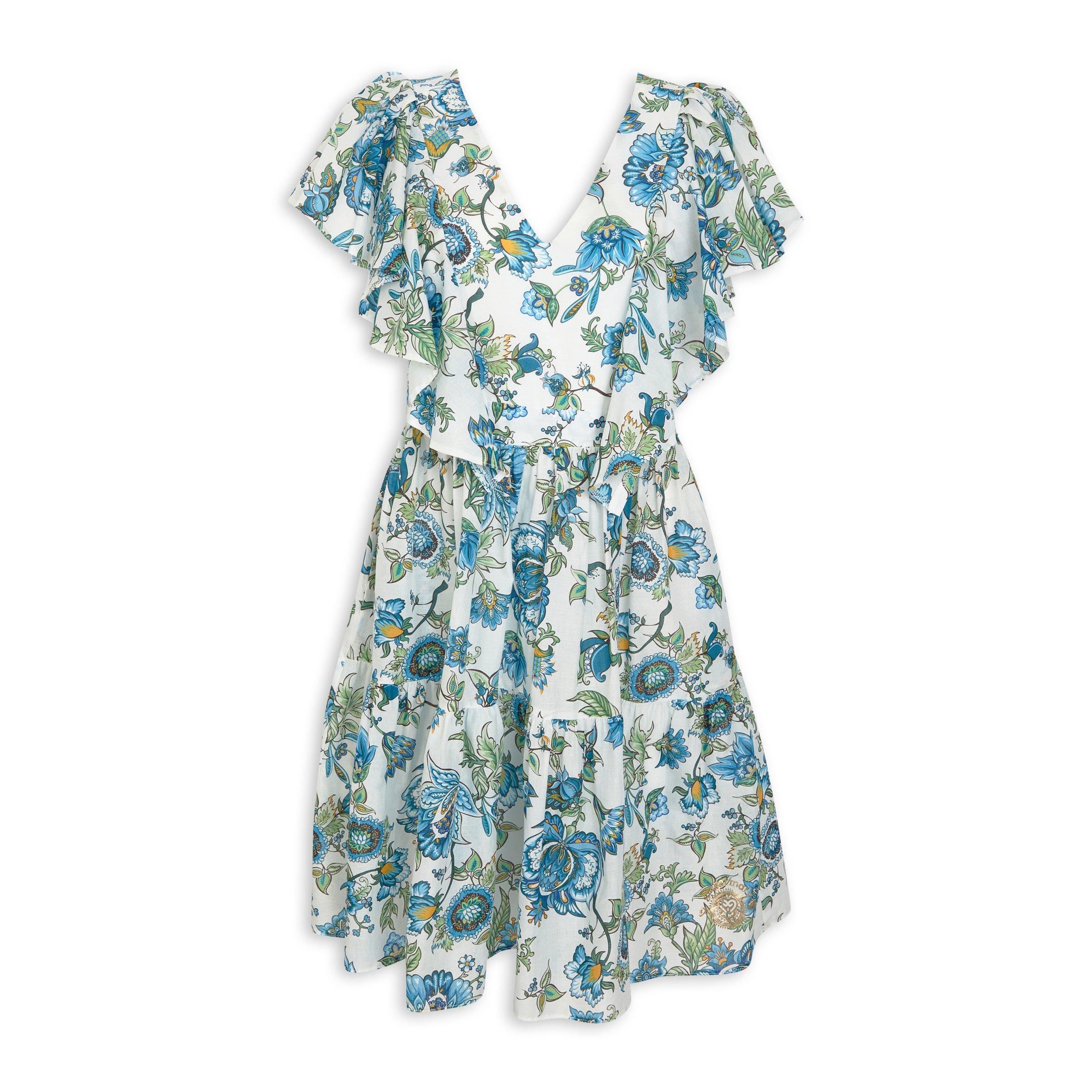 Blue Floral Fit and Flare Dress (3186309) | Ginger Mary