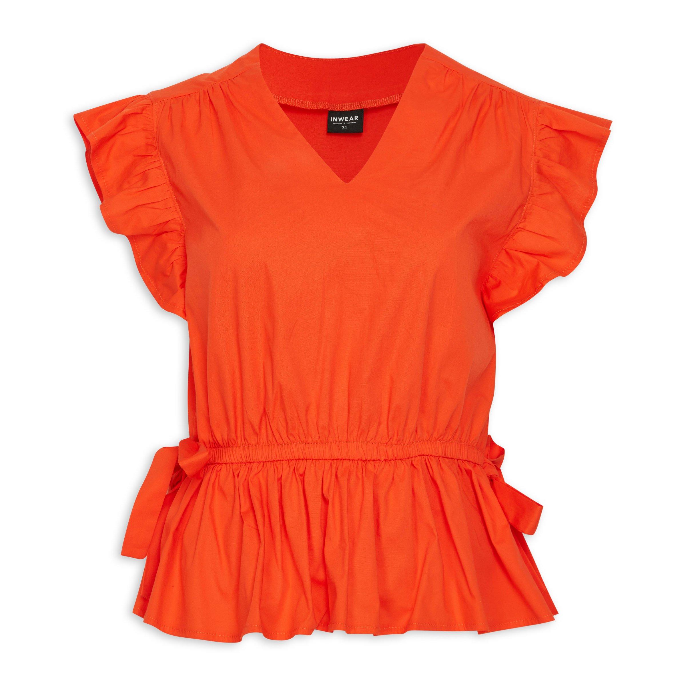 Orange Ruffle Top (3186337) | Inwear