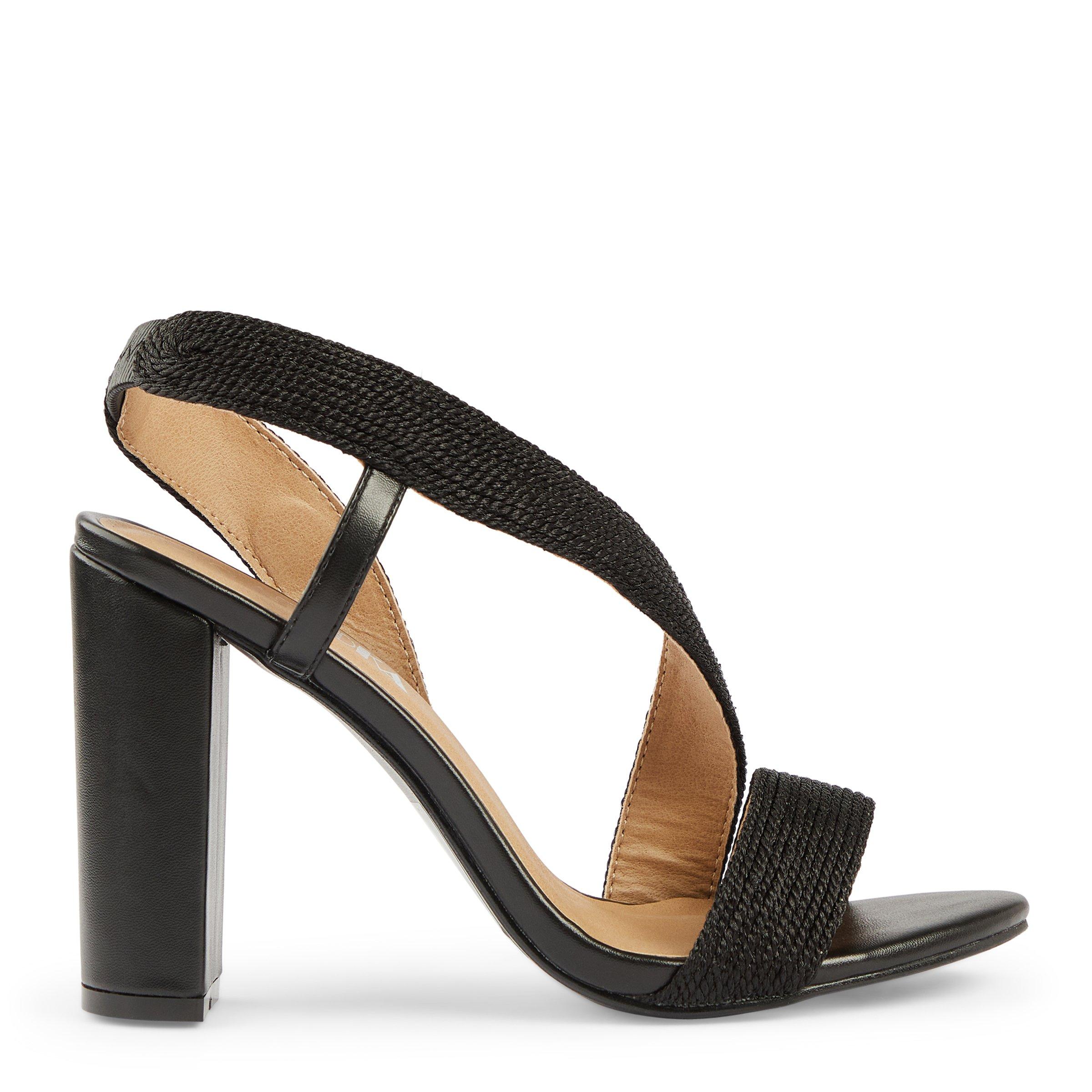 Black Stack Heel Sandal (3186534) | Afroka