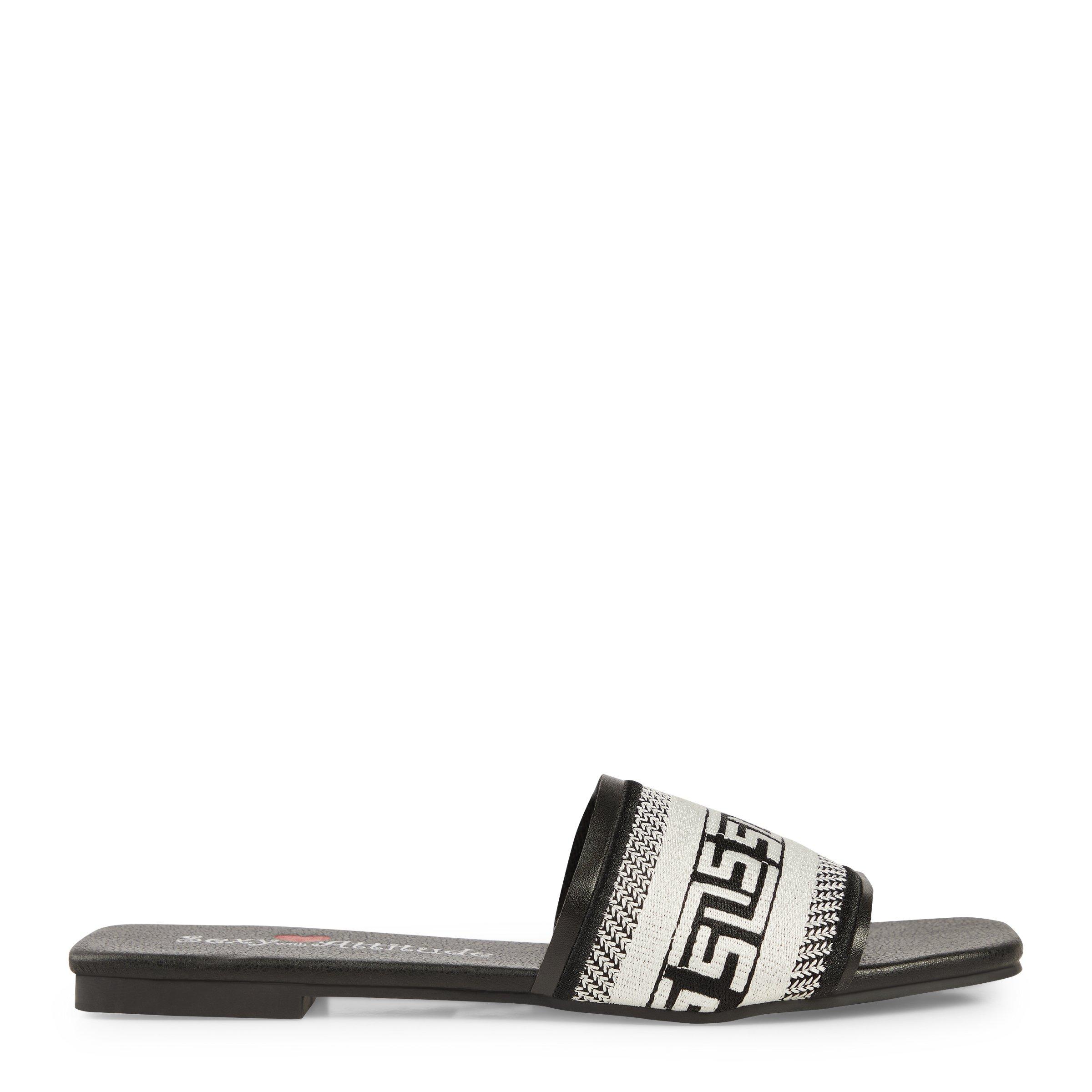 Black Fabric Slider Sandal (3186635) | Sexy with Attitude