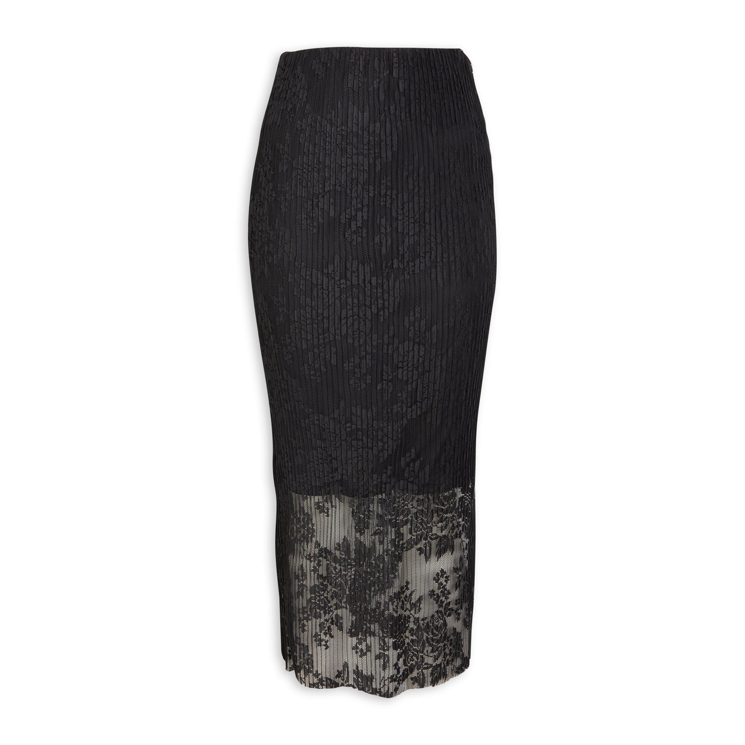 Black Lace Column Skirt (3186722) | Truworths