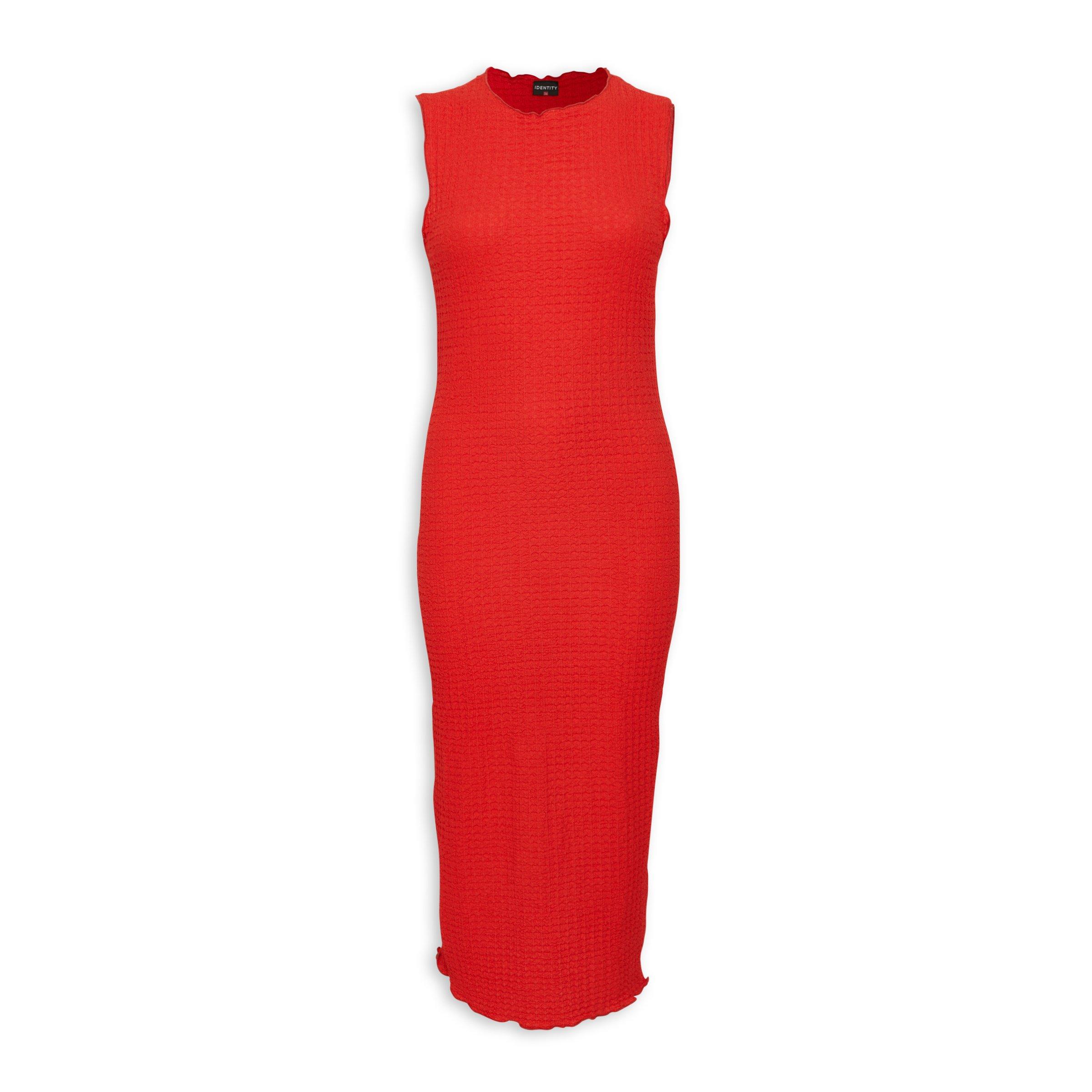 Red Textured Bodycon Dress (3187391) | Identity