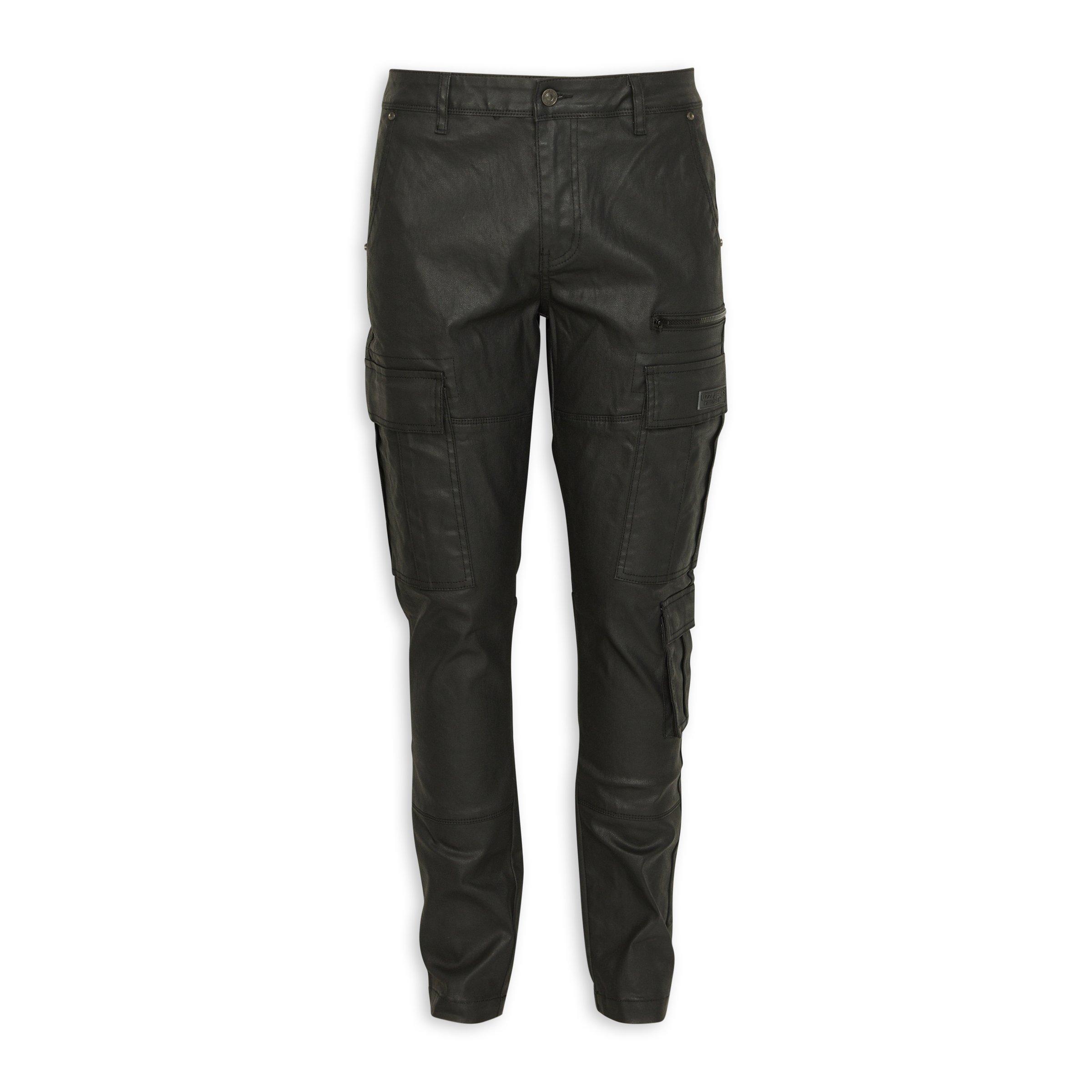 Black Coated Utility Jeans (3187670) | UZZI