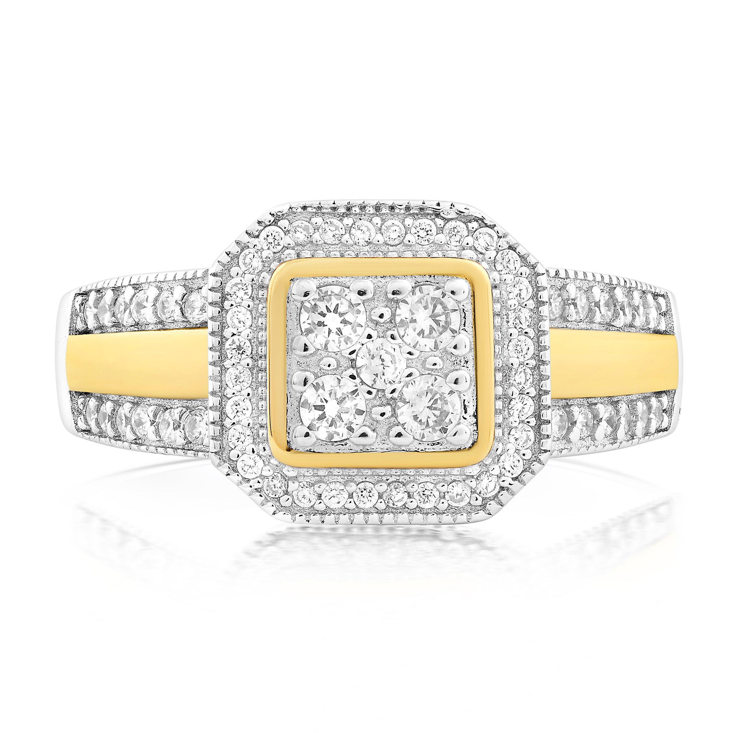 Multistone Square Ring (3188142) | Sterling Silver