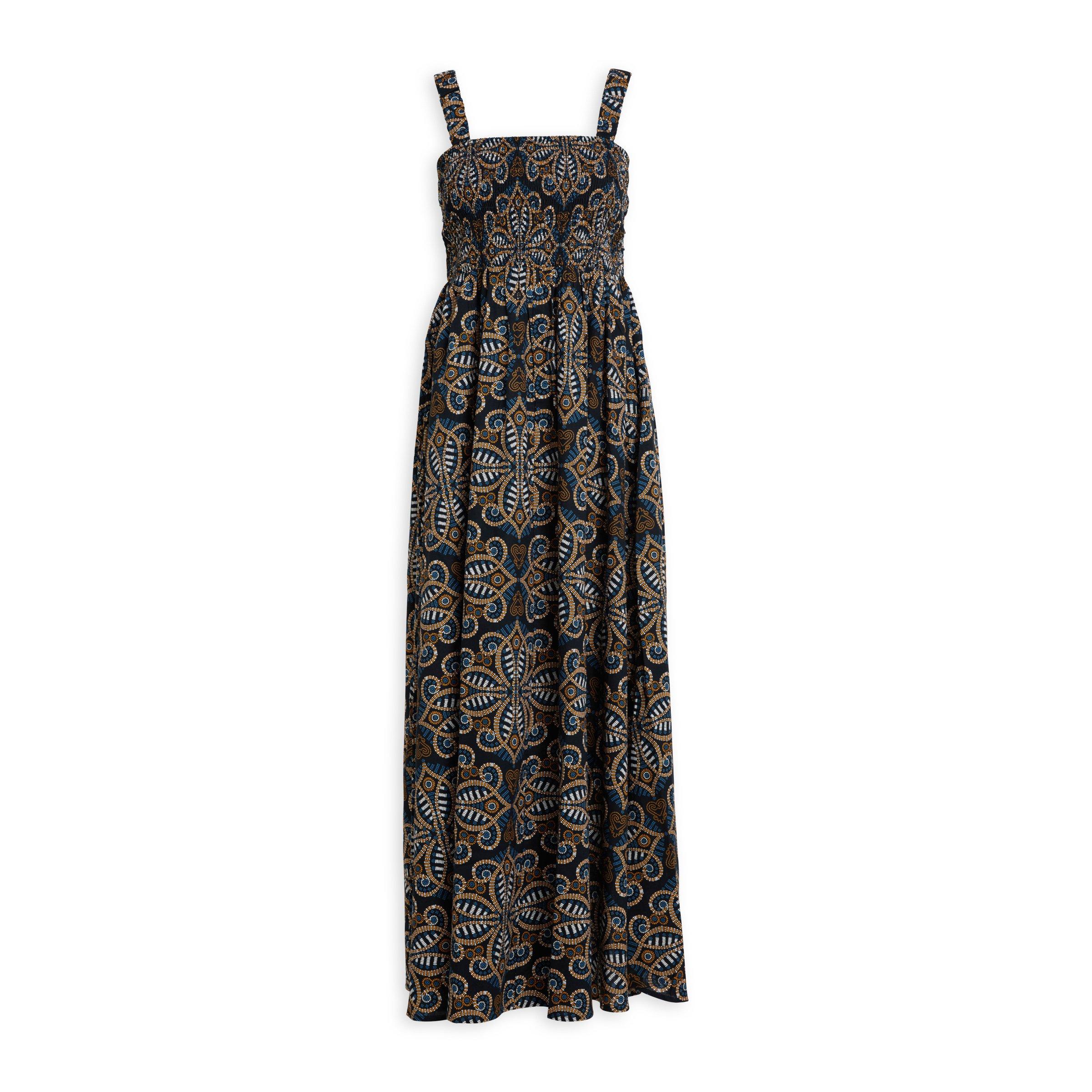 Navy Fit and Flare Paisley Print Dress (3188342) | Ginger Mary