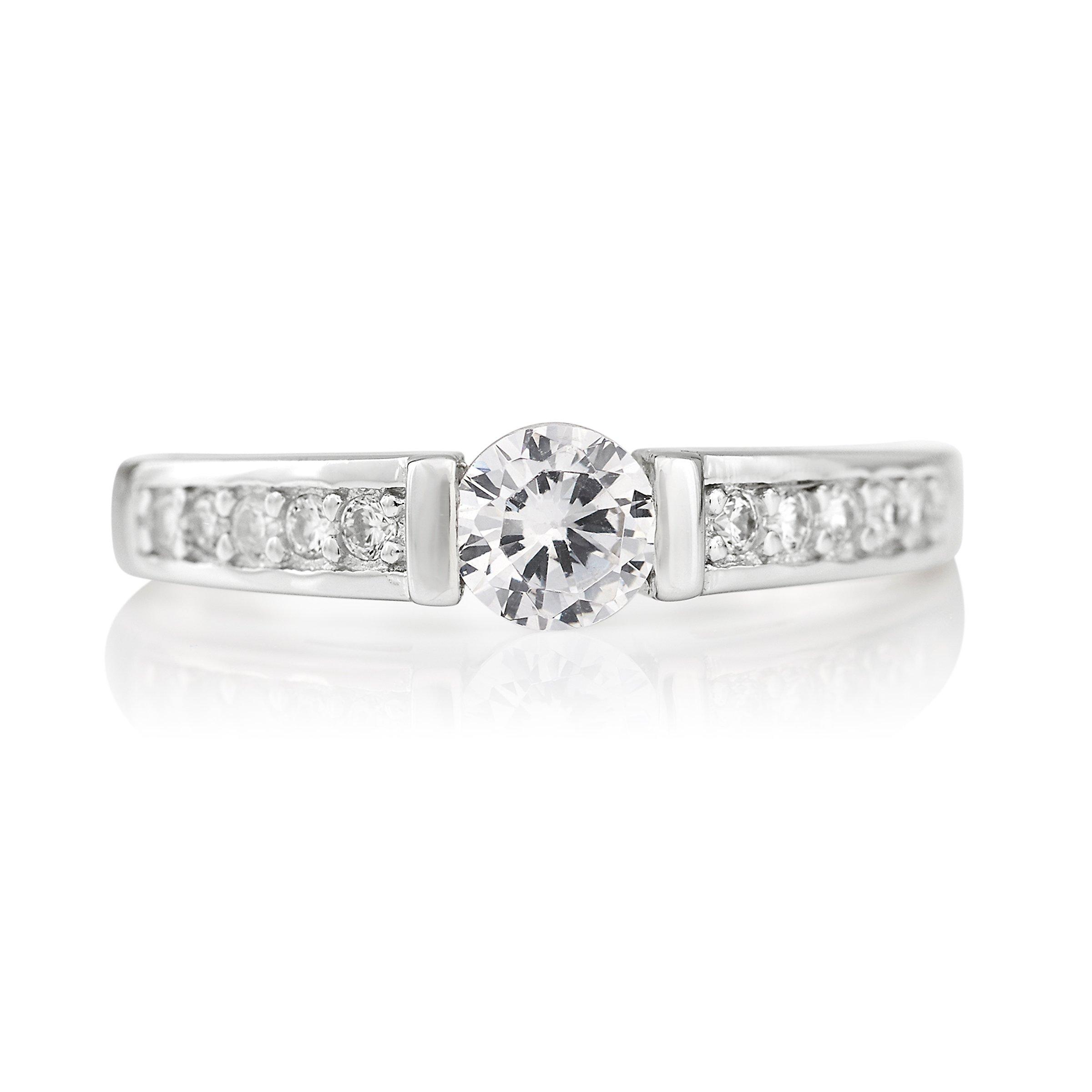 Sterling Silver Tension Solitaire Ring (3188441) | Sterling Silver