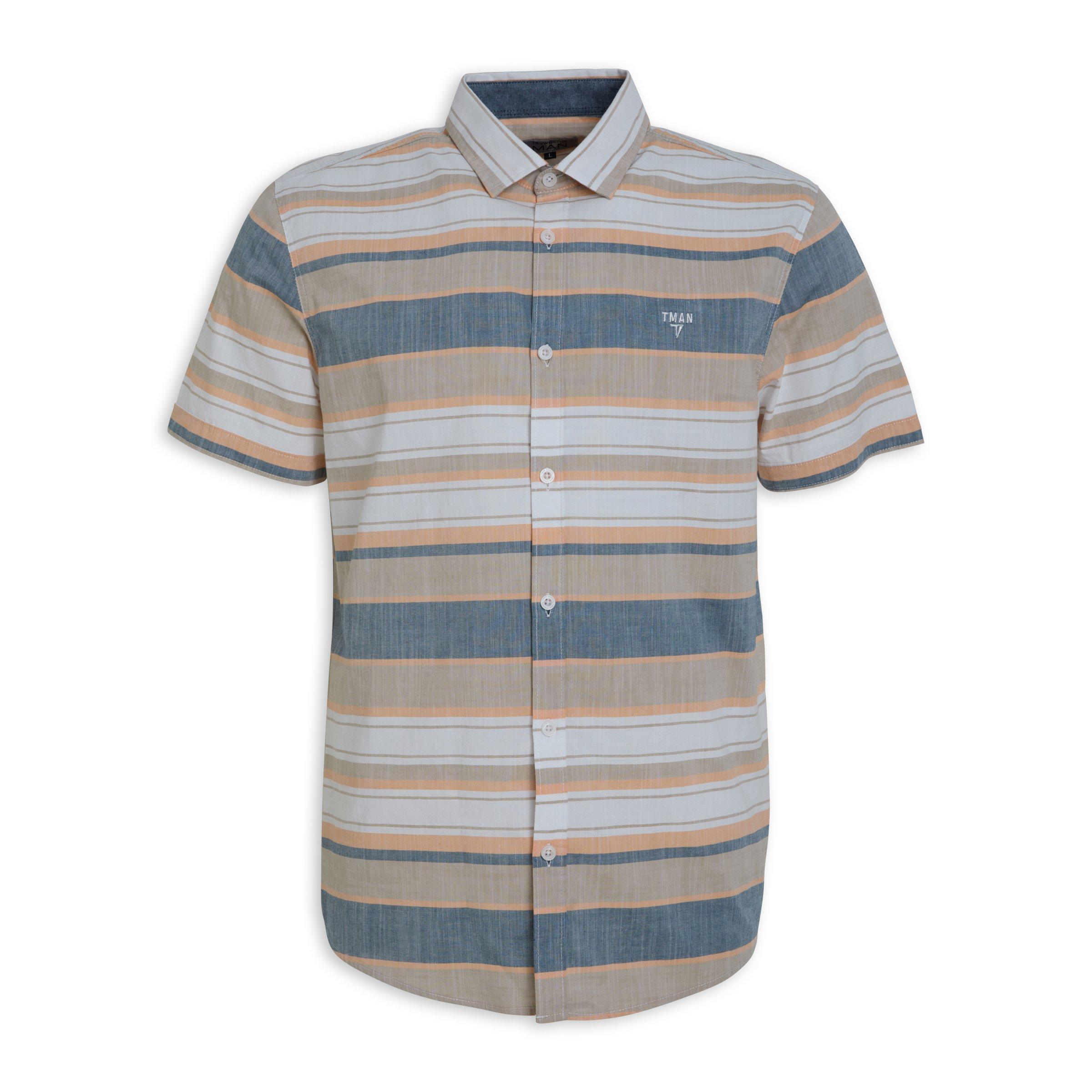 Navy Striped Regular Fit Shirt (3188579) | Truworths Man