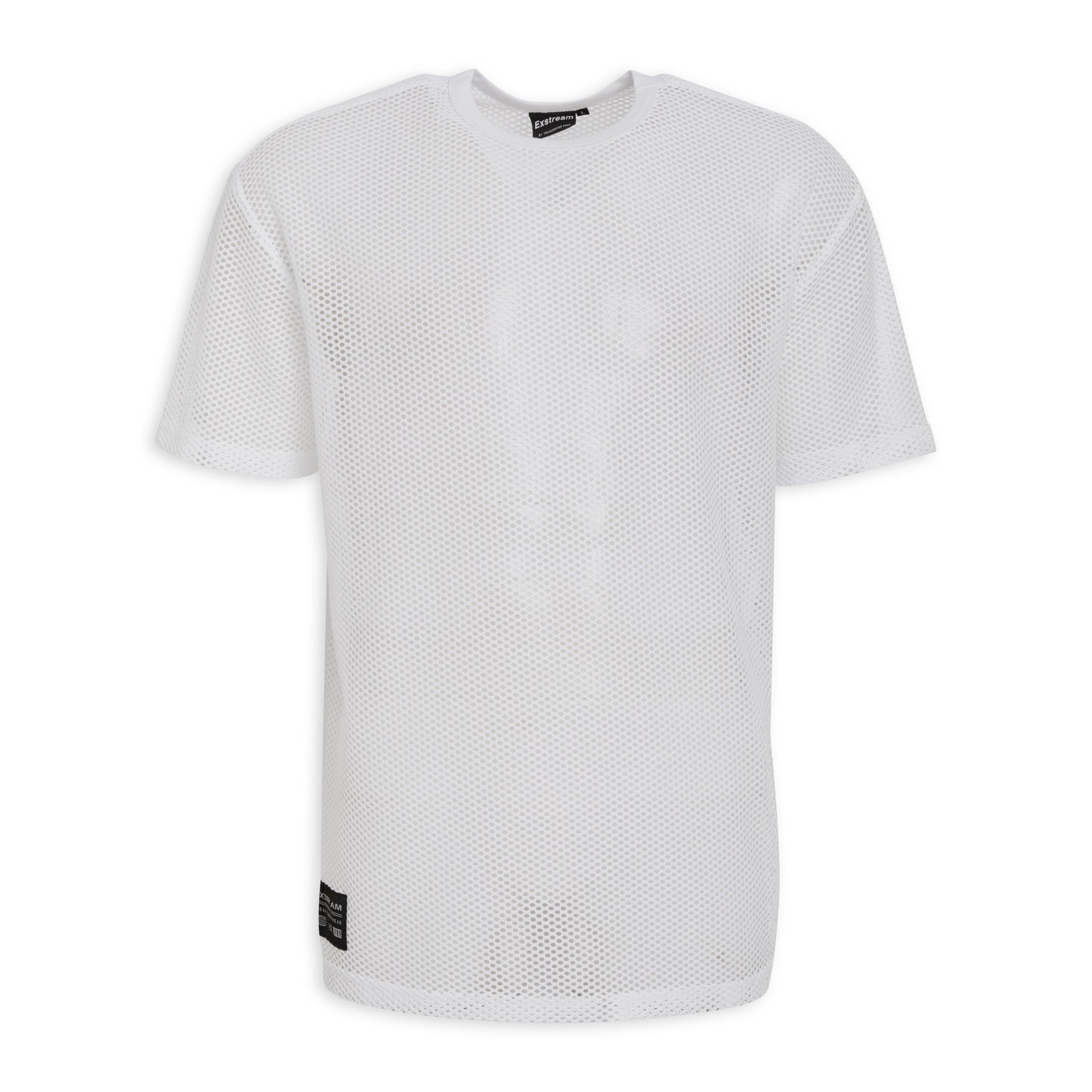 White Loose Fit Mesh T-shirt (3188842) | Exstream