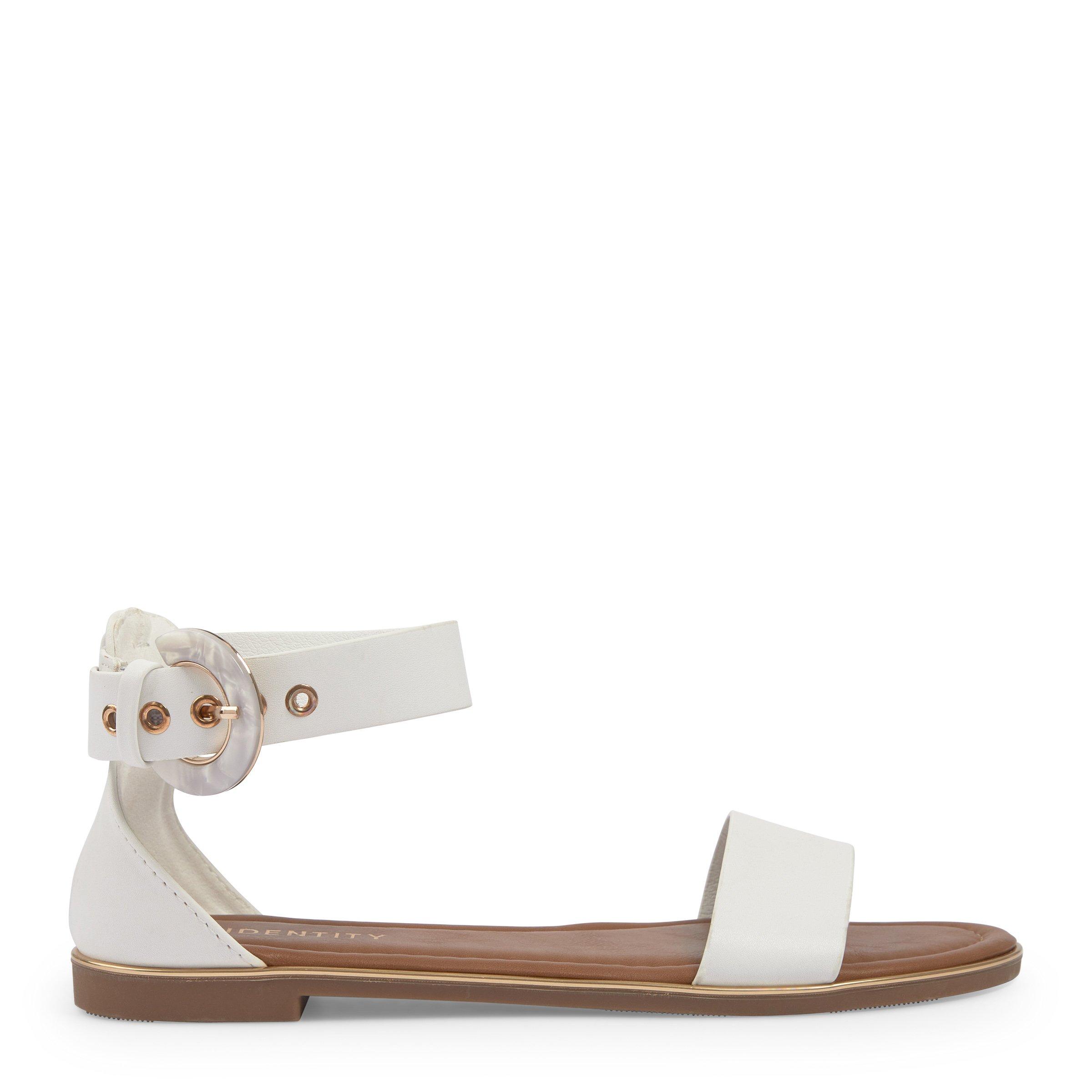 White Ankle Strap Sandals (3189091) | Identity