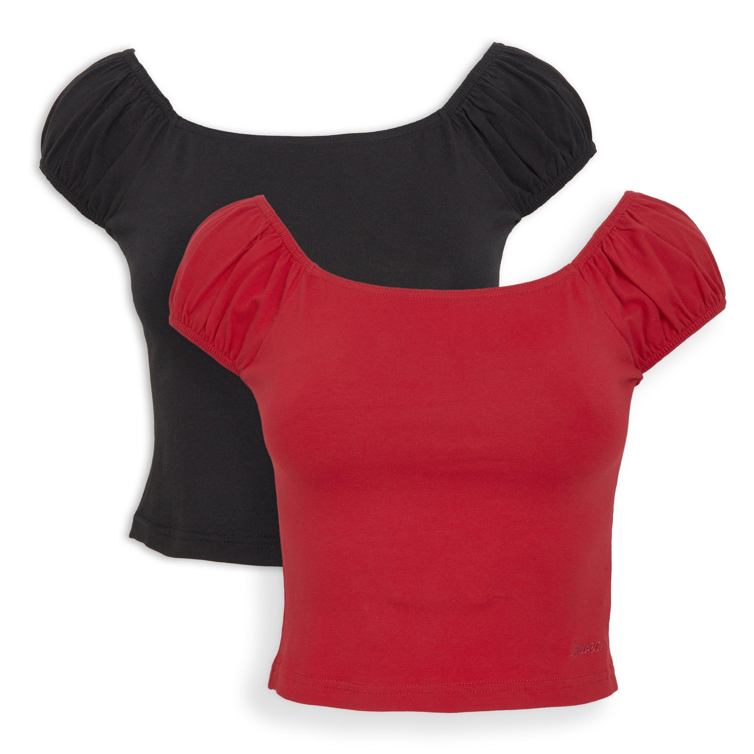 2-pack Red and Black T-shirts (3189273) | Inwear