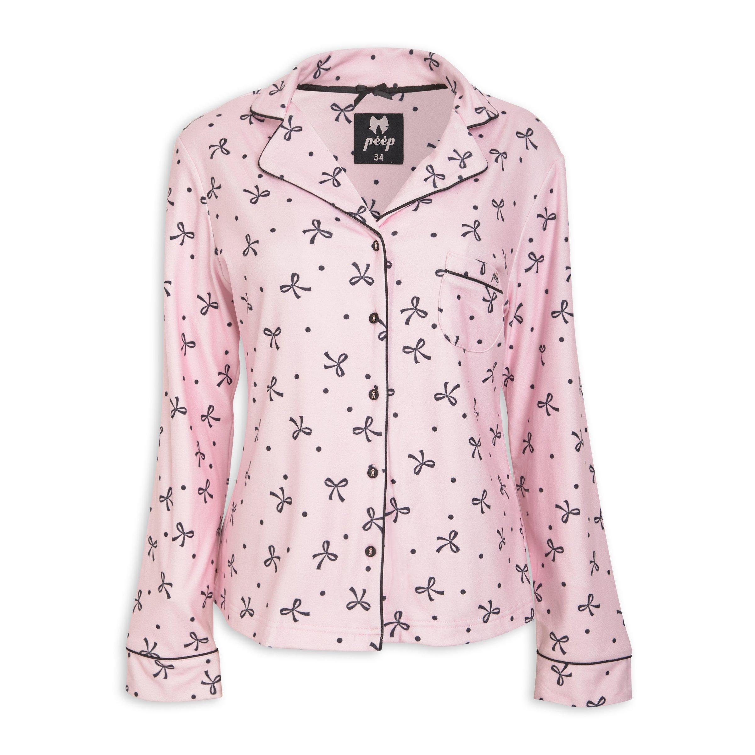 Pink Pyjama Top with Bow Print (3189294) | Peep