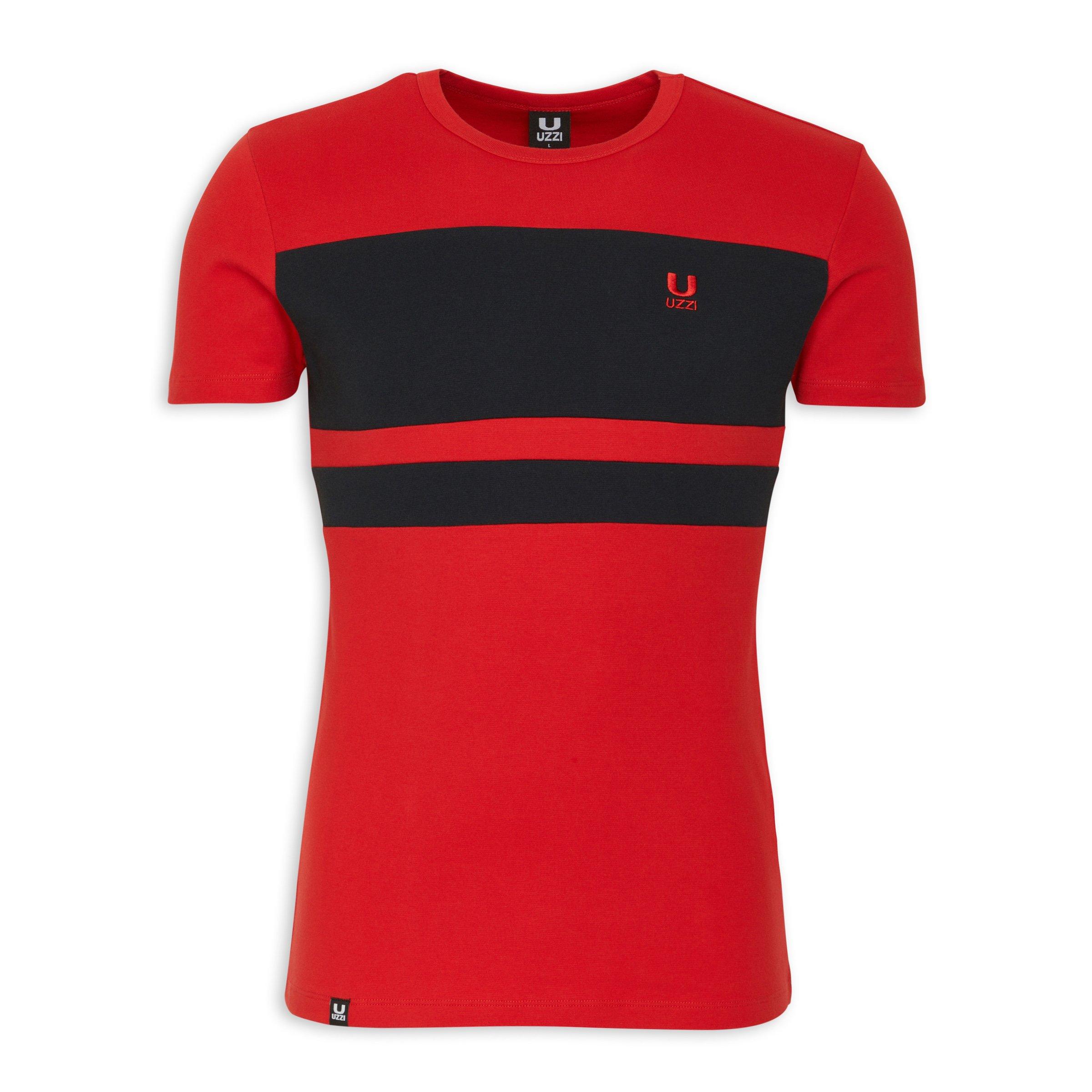 Red Colourblocked T-shirt (3189582) | UZZI