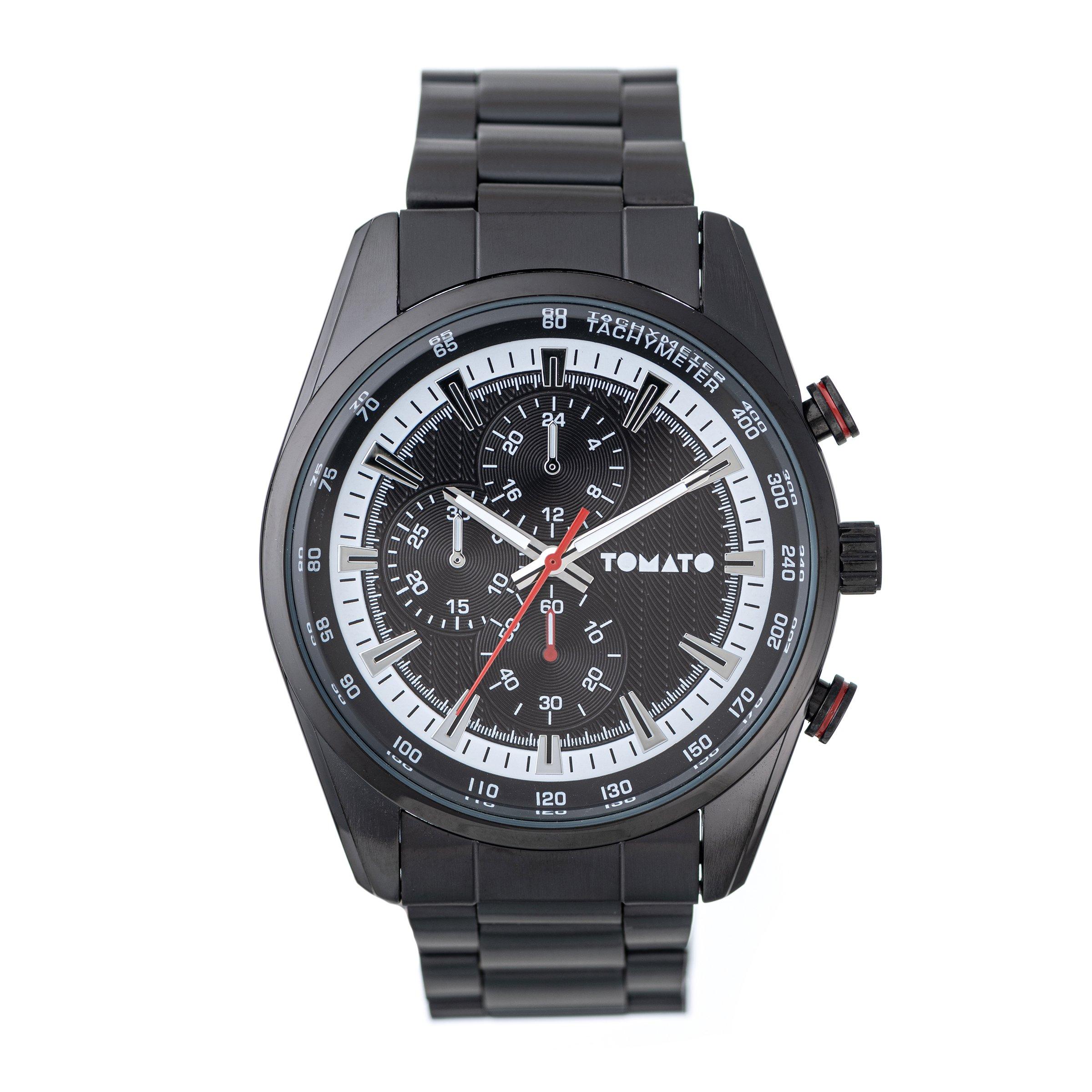 Black Metal Chronograph Watch (3189596) | Tomato