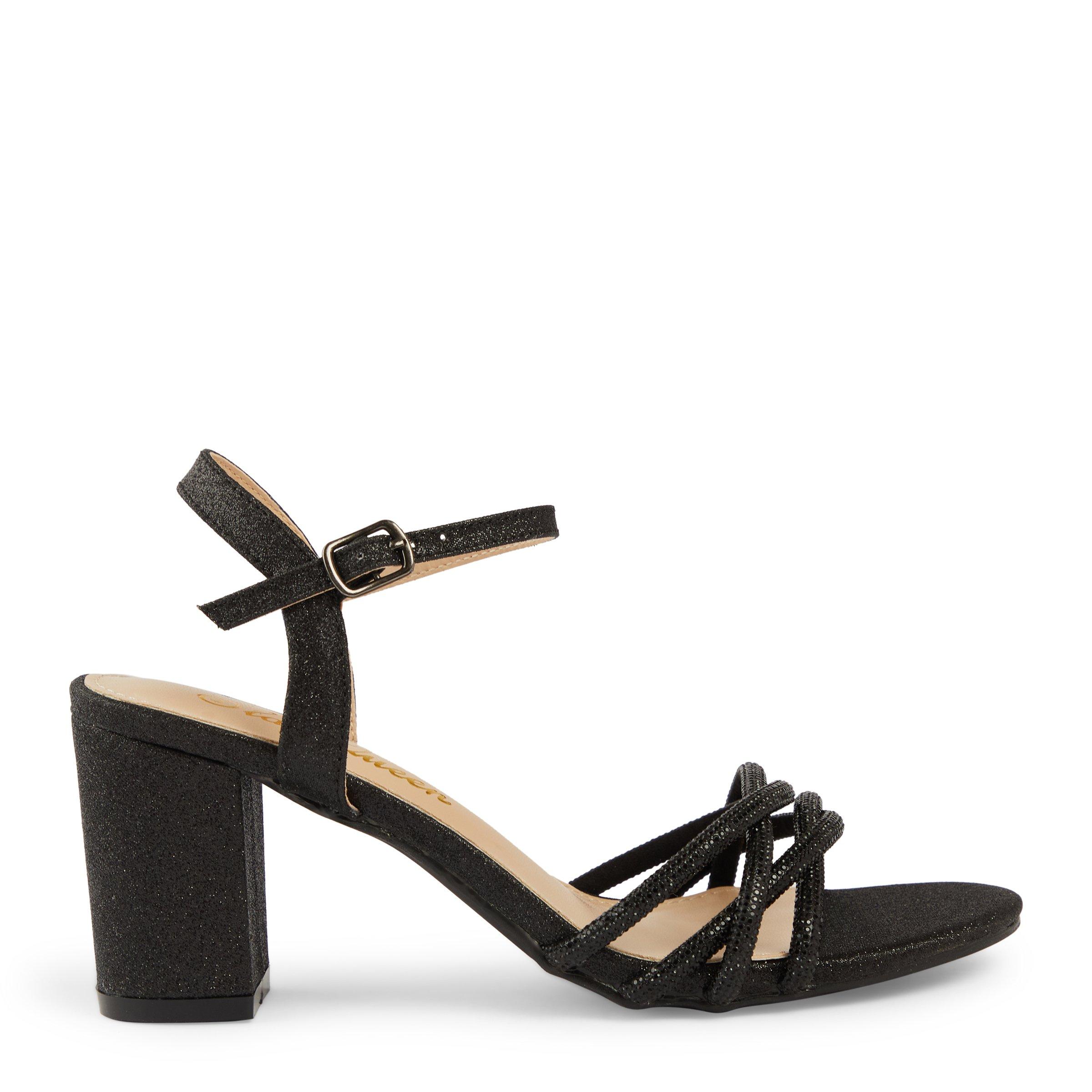Black Suede Mid Heel Sandal (3189625) | Slay Queen