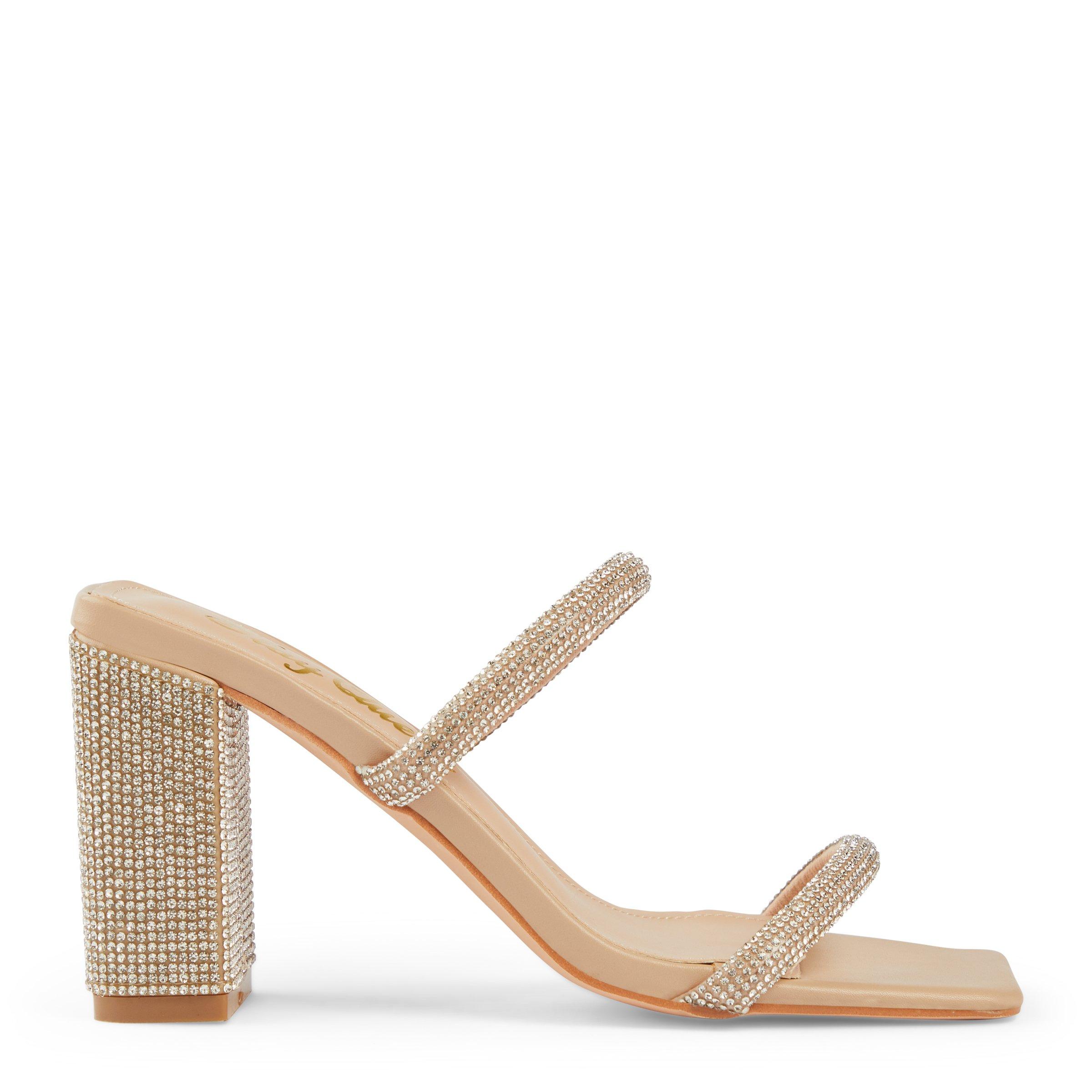 Natural Mid Heel Sandal (3189633) | Slay Queen