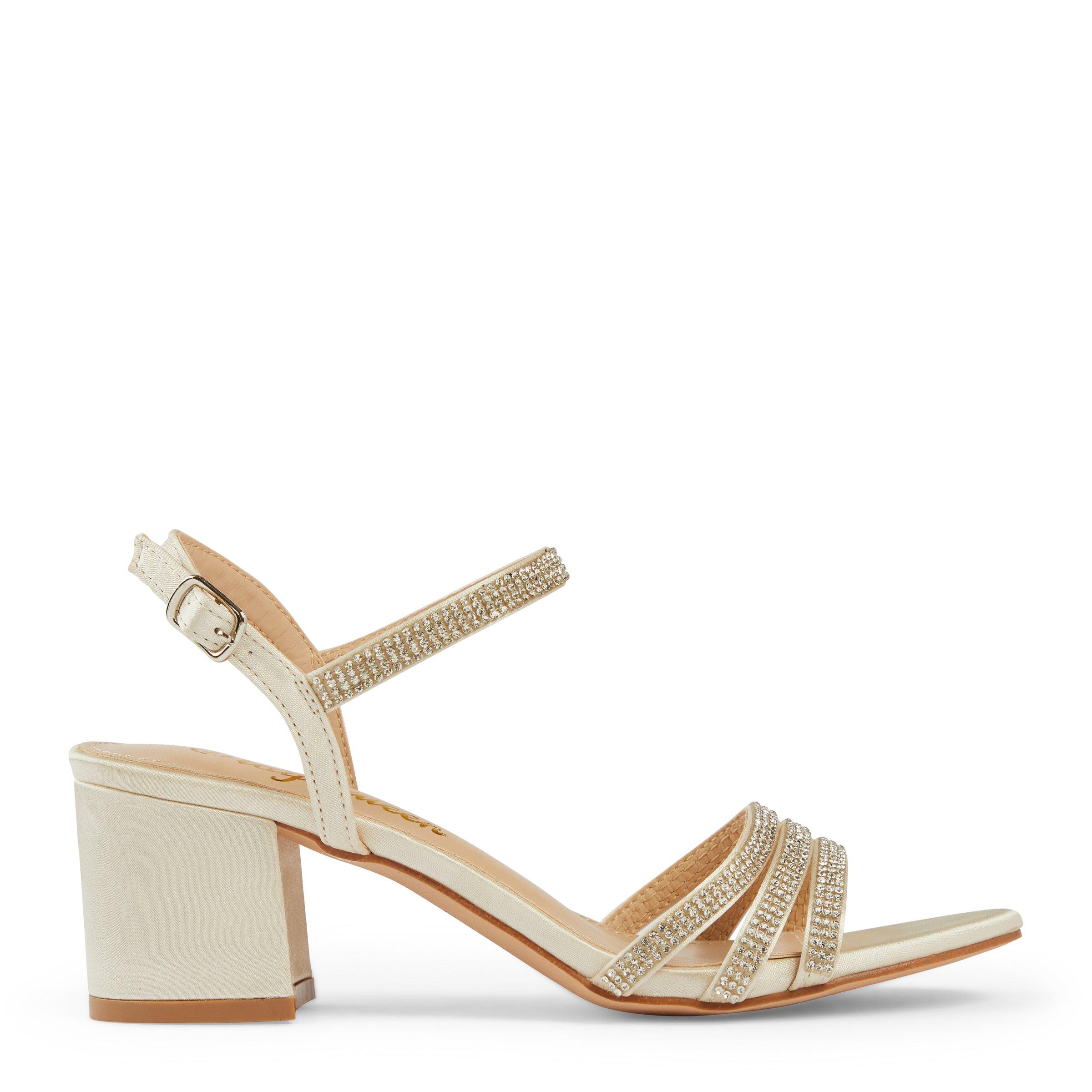 Gold Diamante Mid Heel Sandal (3189640) | Slay Queen