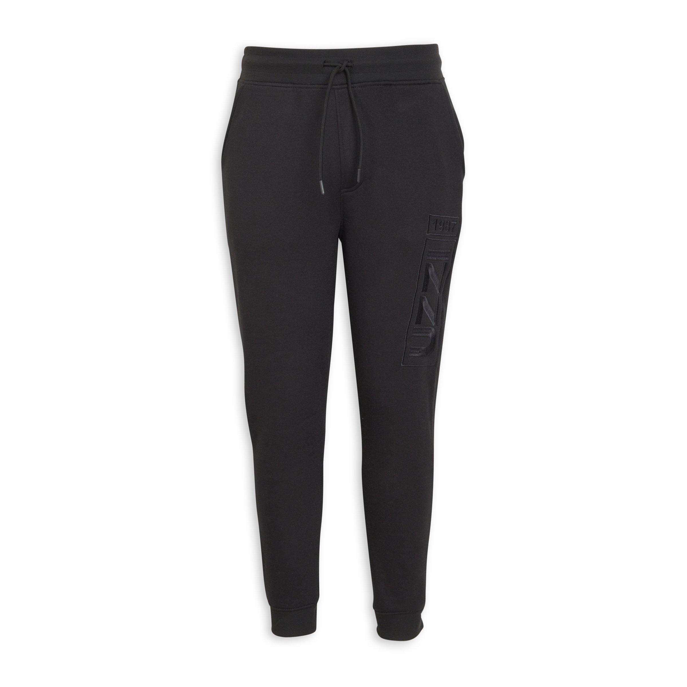 Black Embroidered Jogger Pants (3189835) | UZZI