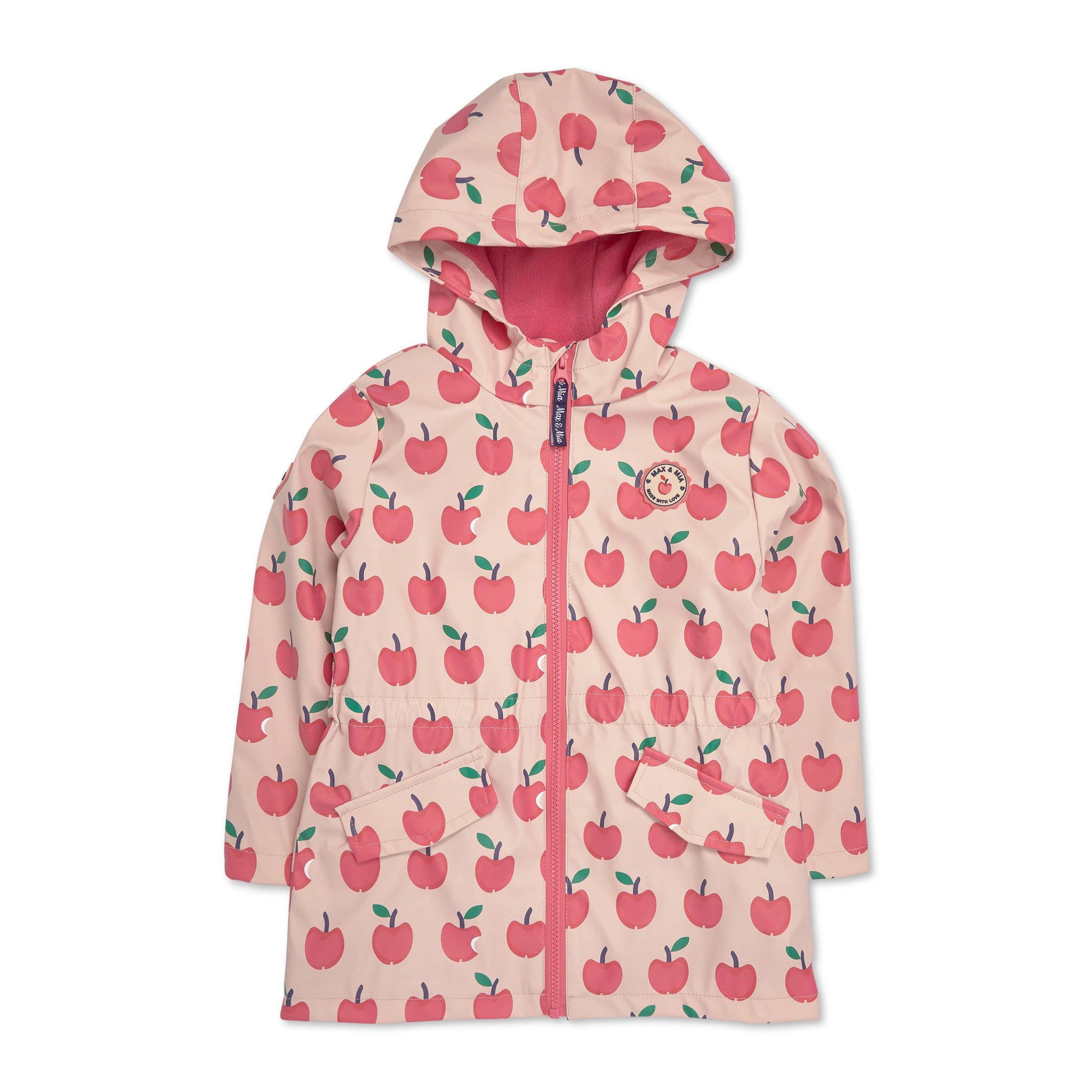Kid Girls Pink Apple Print Parka Jacket (3189867) | Max & Mia