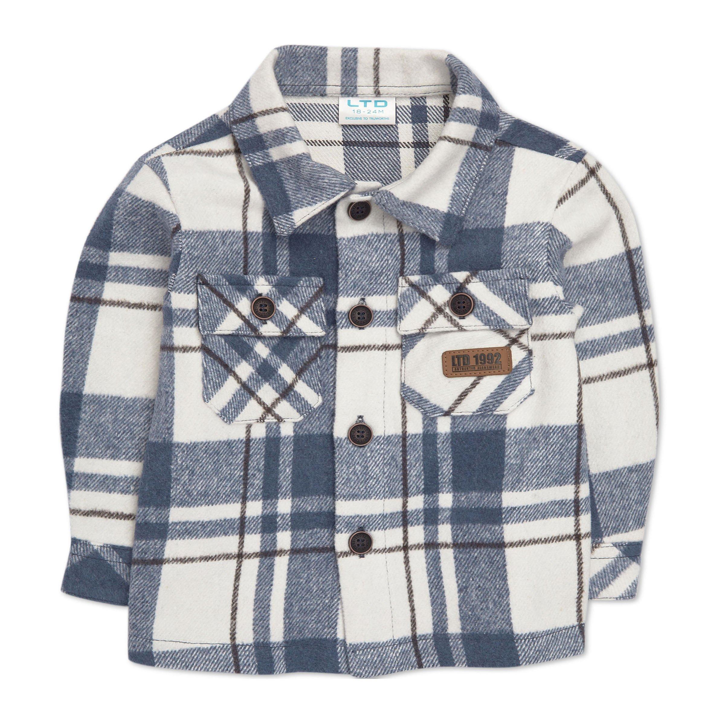 Baby Boys Blue Check Shacket (3189889) | LTD Kids