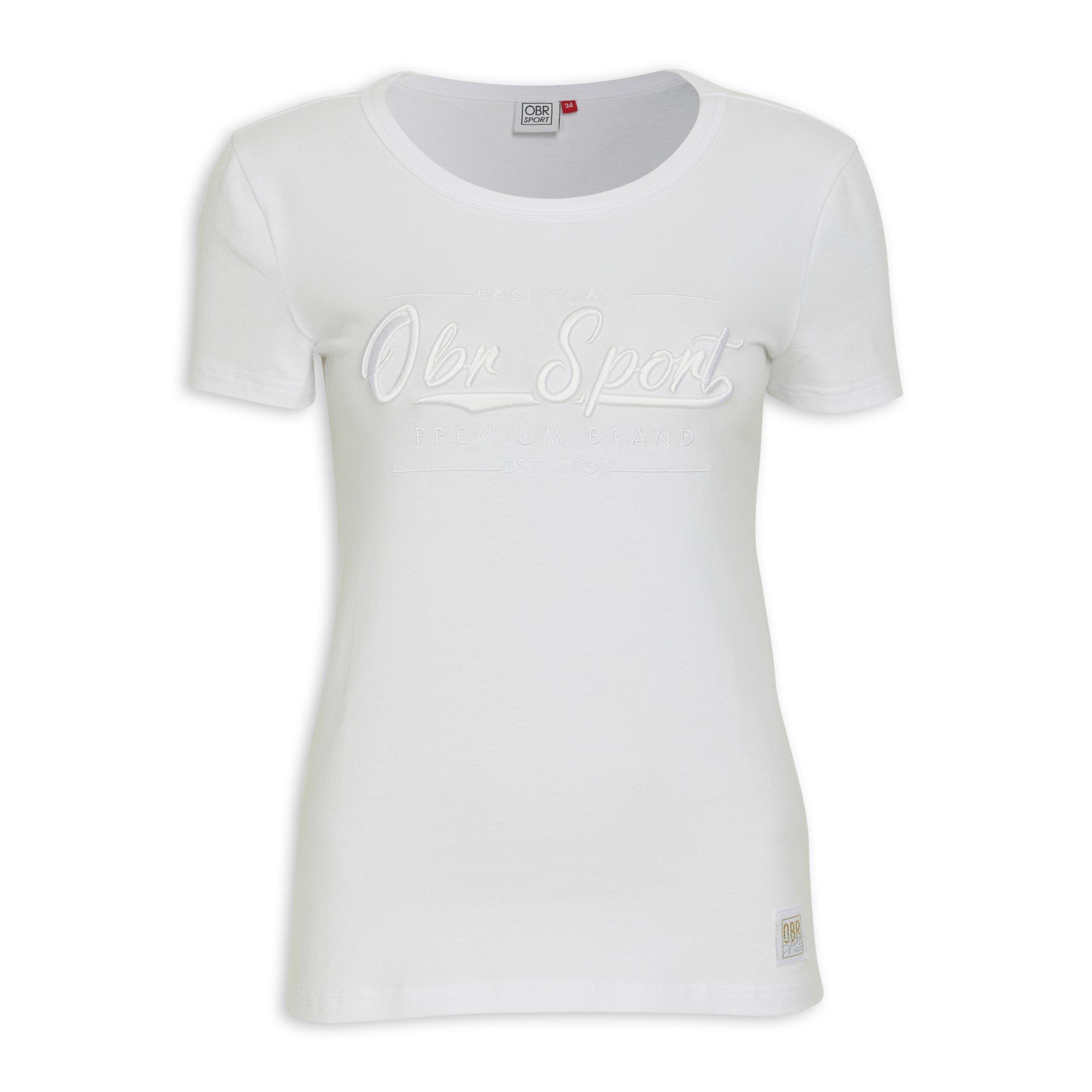 White Embroidered Fitted T-Shirt (3190001) | OUTBACK RED Sport