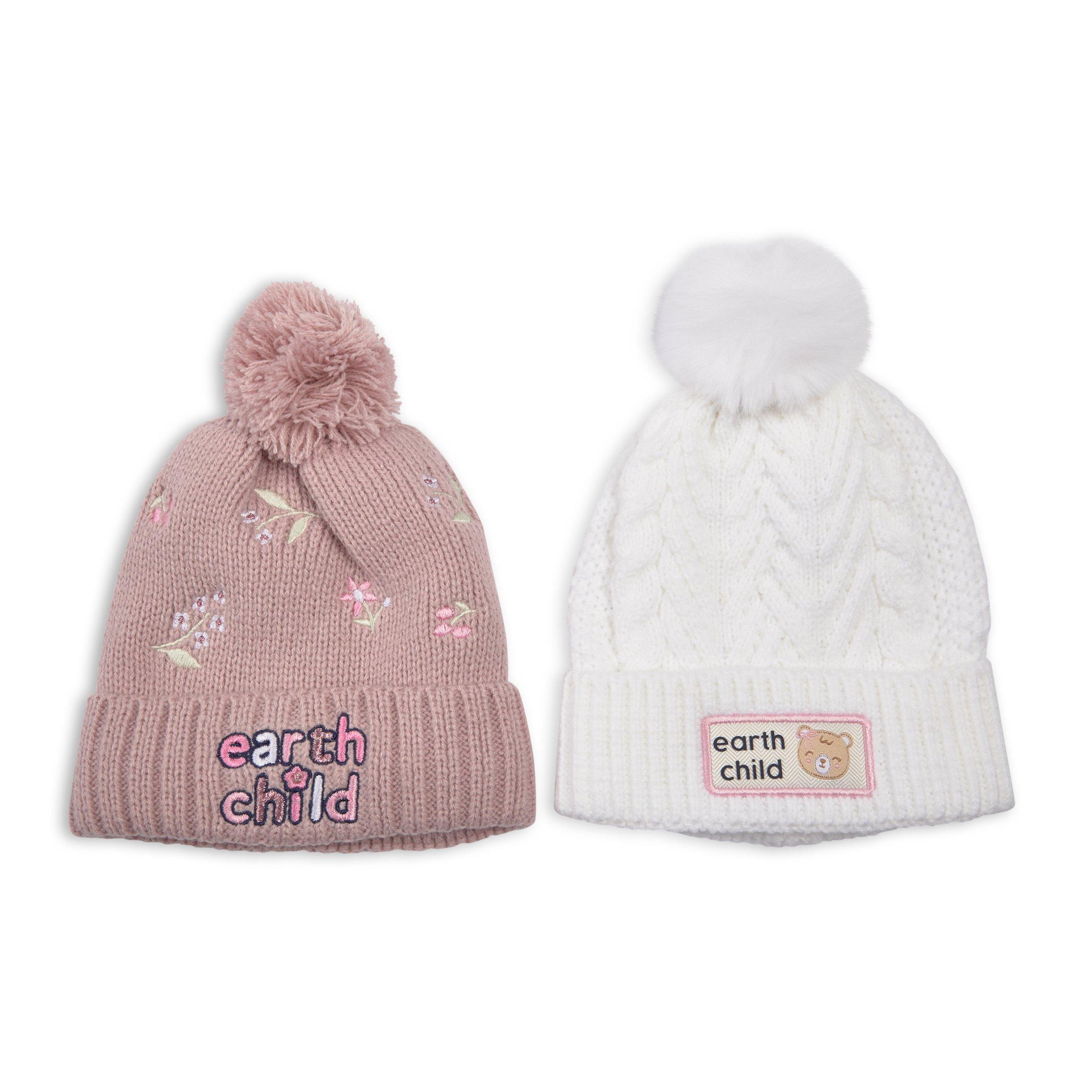 Baby Girls 2-pack Beanies (3190060) | Earthchild
