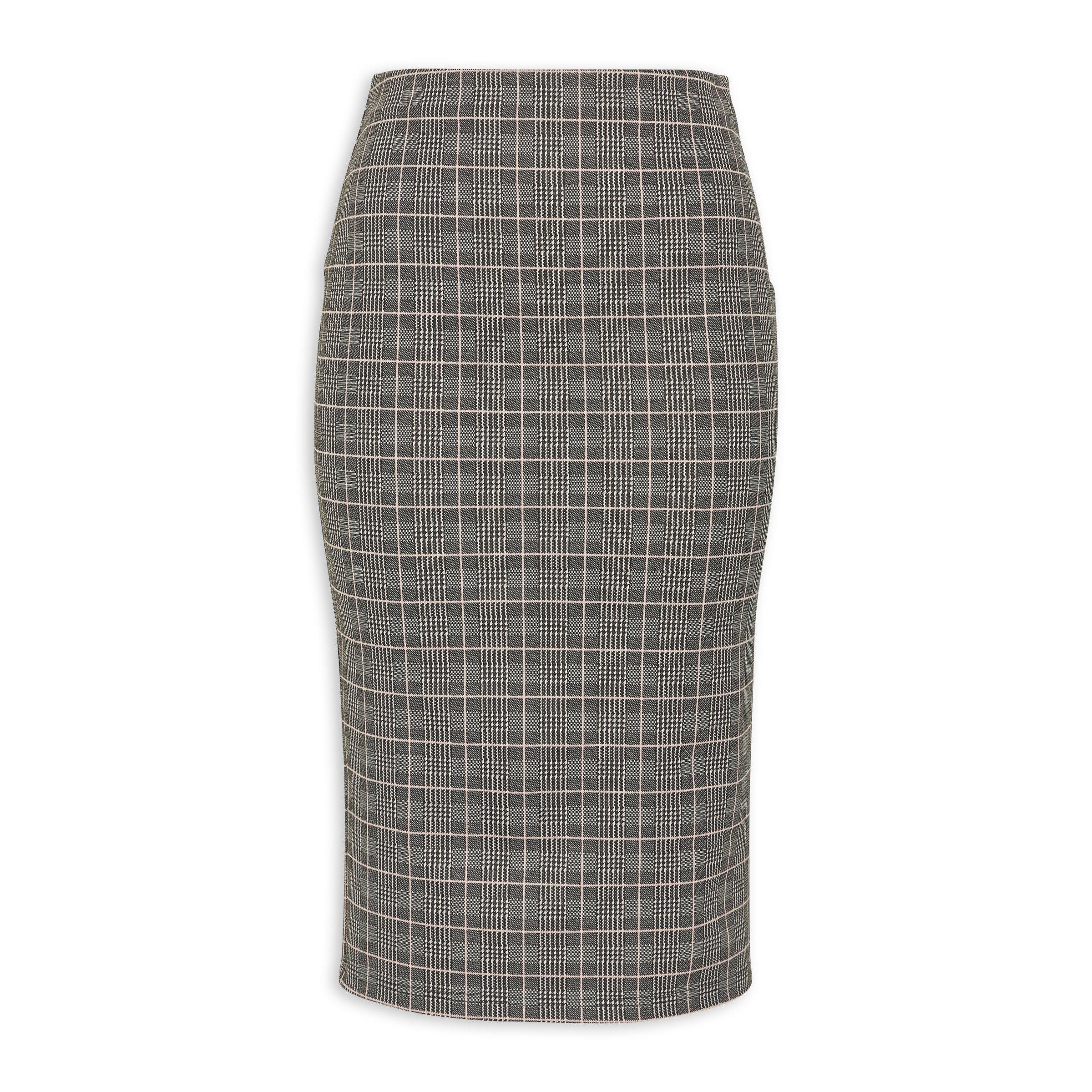 Grey Check Bodycon Skirt (3190158) | Identity