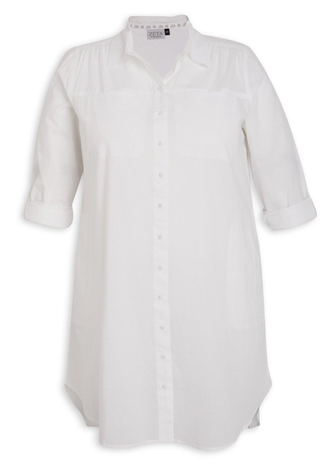 White Plus Size Tunic Shirt (3190221) | Zeta